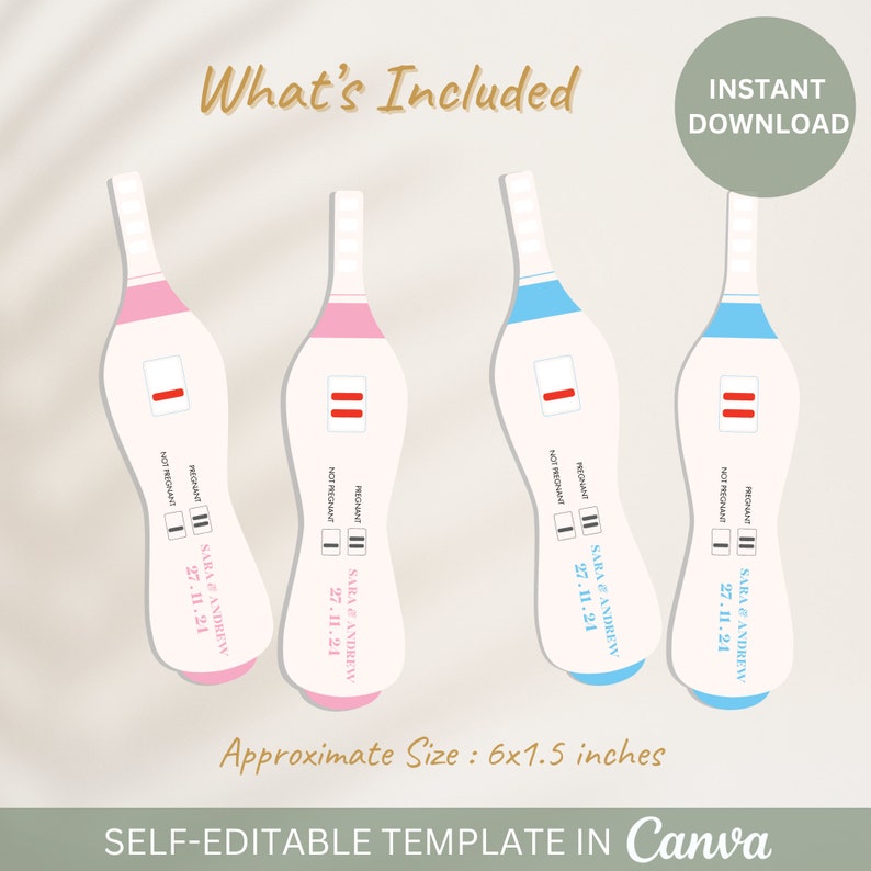 Editable Baby Shower Game Pregnancy Test Scratch off Baby Shower Game ...