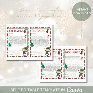 Editable Elf Arrival Letter Goodbye Elf Letter Elf Im Back Christmas ...