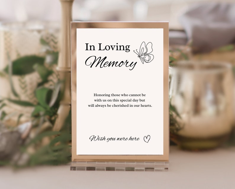 In Loving Memory Sign Template Modern Minimalist Wedding Printable ...