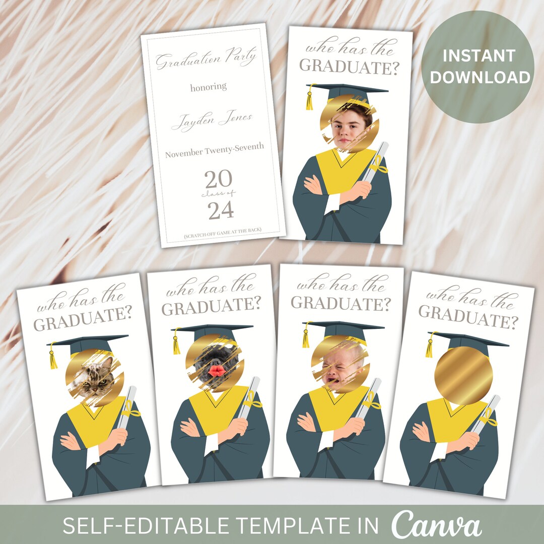 Editable Celebrity Who Has the Graduate Game Scratch off Printable ...