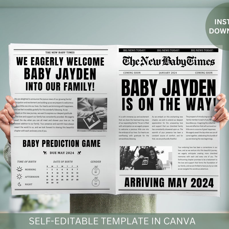 Newspaper Baby - Etsy