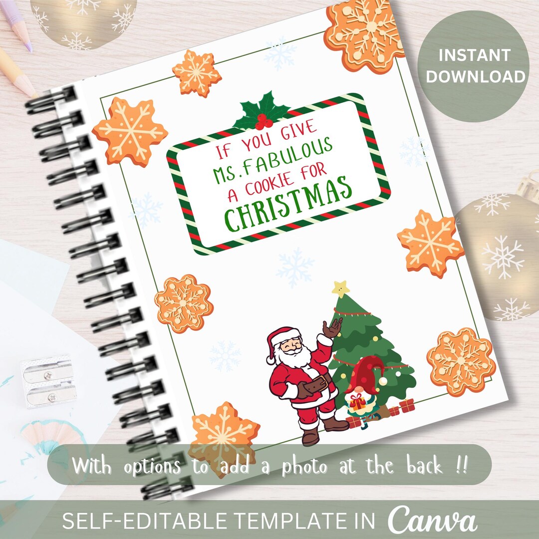 Editable DIY If You Give Your Teacher A Cookie for Christmas Teacher ...