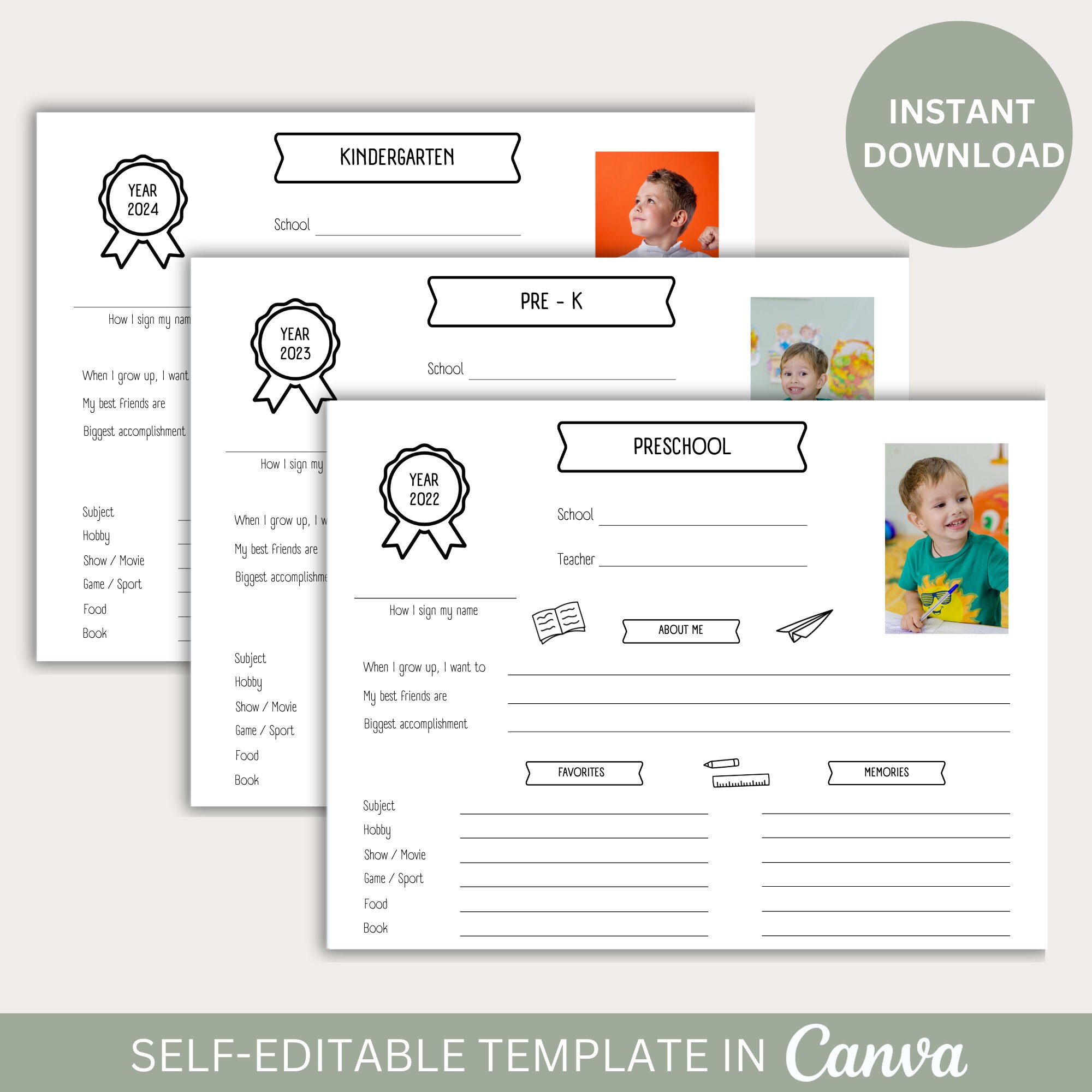 Editable School Memory Page School Memory Book Printable Childhood ...