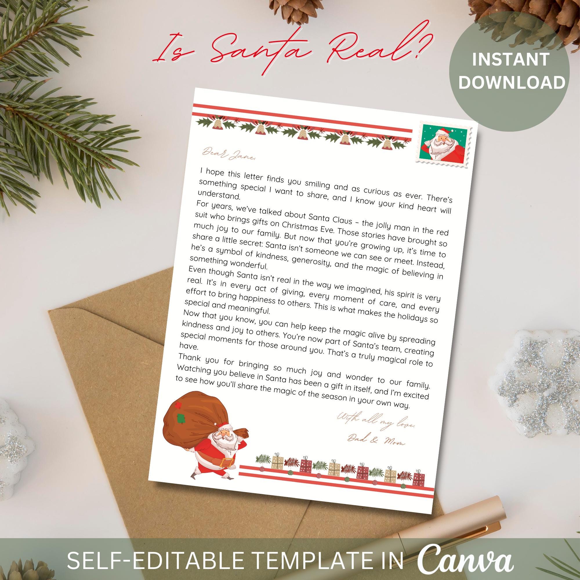 Template Printable Letter Explaining Santa