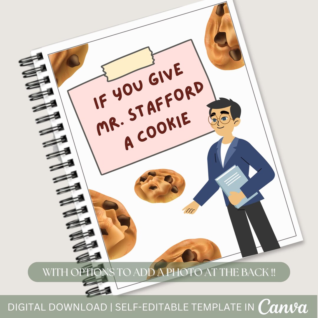 Editable Teacher Gift Book If You Give Your Teacher a Cookie Teacher ...