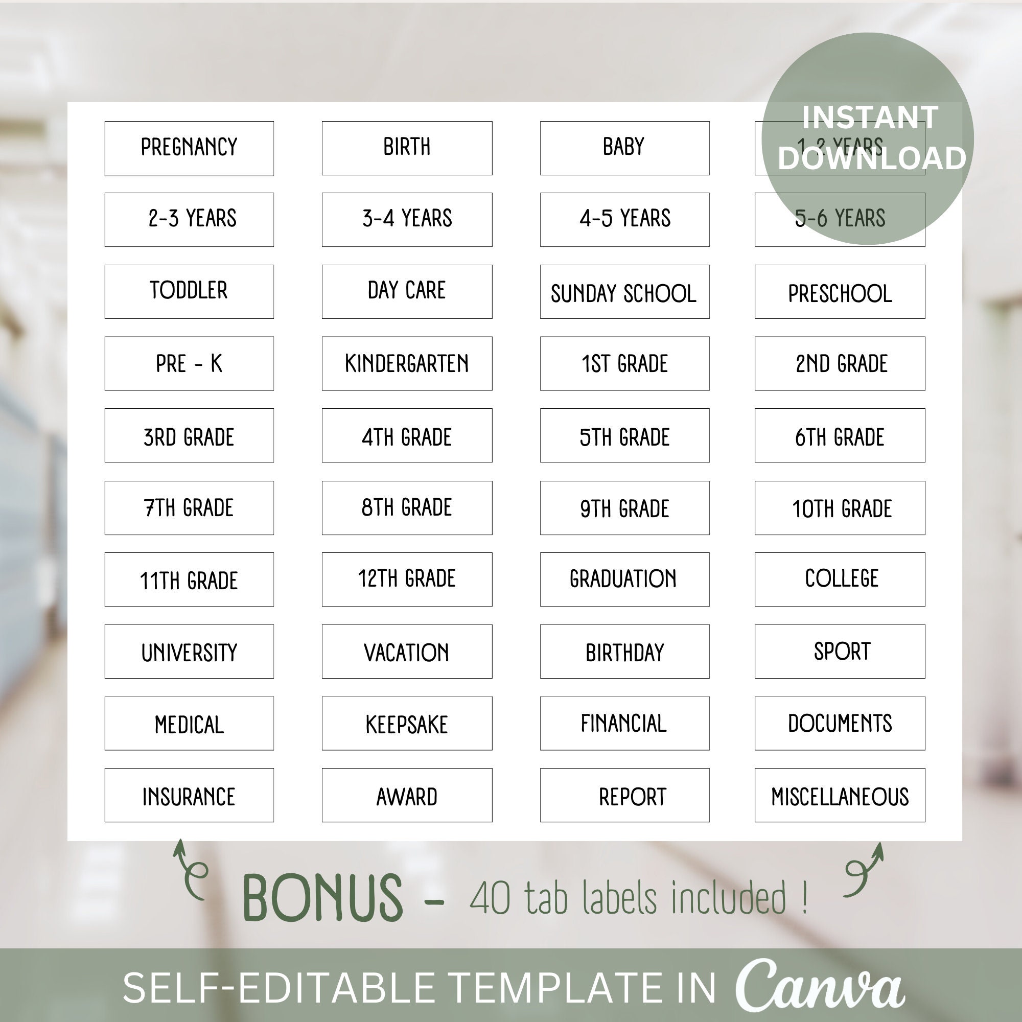 Editable School Memory Interview Sheet: Preschool to 12th Grade (canva ...