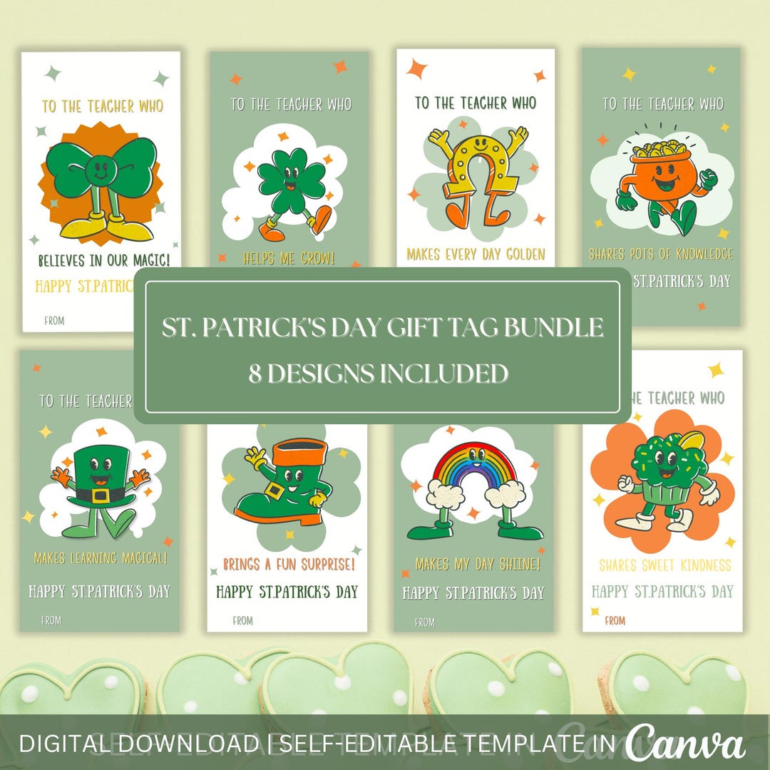 Editable St. Patrick's Day Gift Tag Bundle for Teachers (printable ...