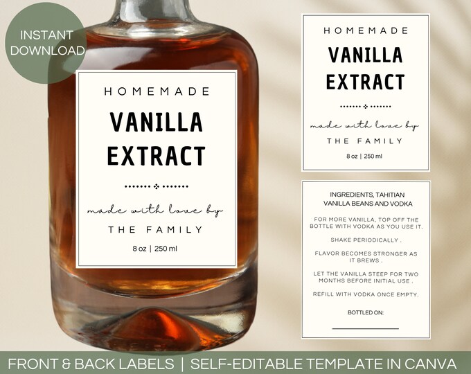 Organic DIY Vanilla Extract Label SVG & PNG Digital Download - Etsy
