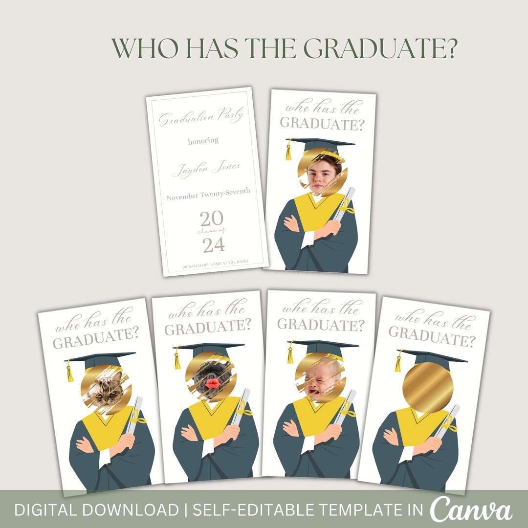 Editable Graduation Party Game: Who Has the Graduate? Scratch off ...
