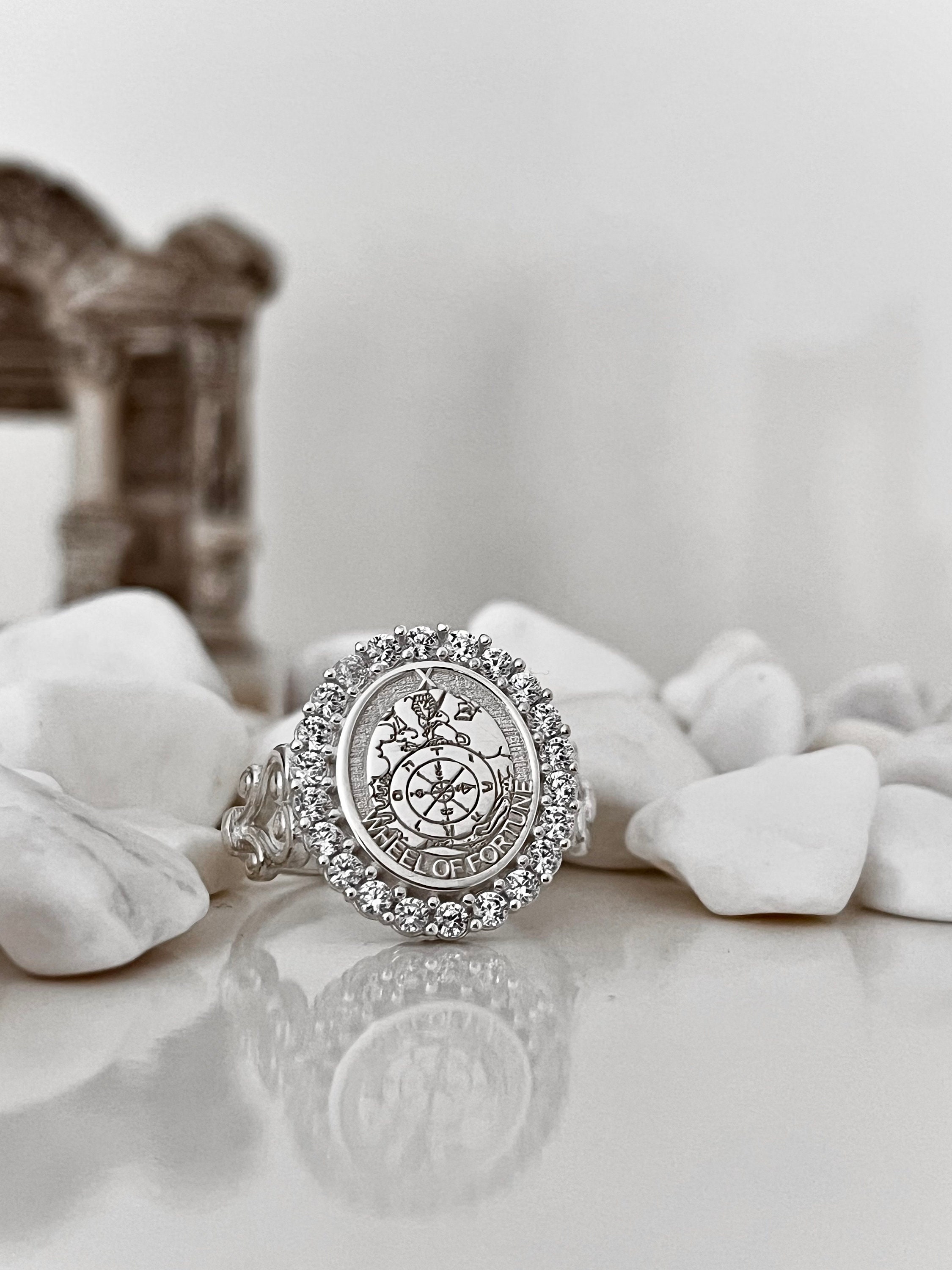 Silver Tarot Wheel of Fortune Ring, Tarot Jewelry, Friendship Gift ...