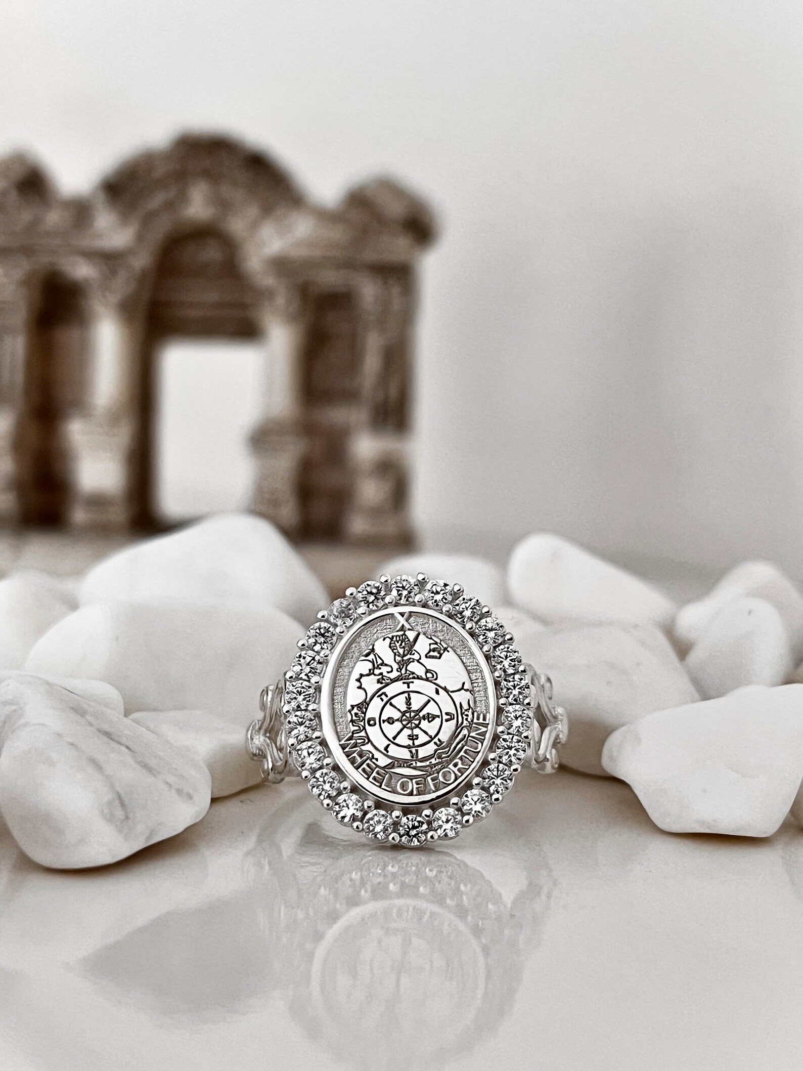 Silver Tarot Wheel of Fortune Ring, Tarot Jewelry, Friendship Gift ...