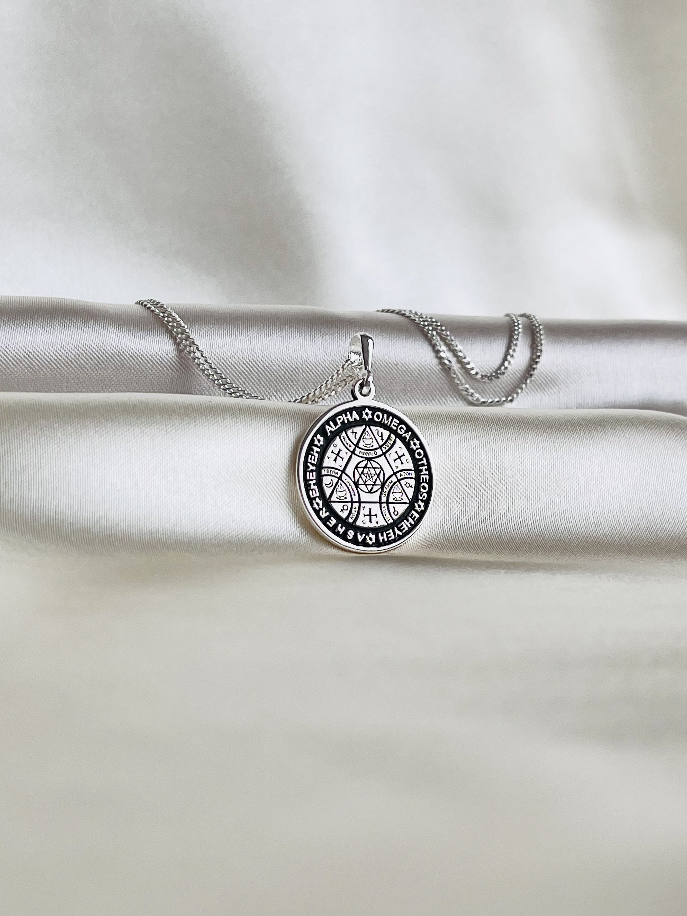 Enoch Angel Magic Amulet, Special Design, Silver Alpha-omega Necklace ...