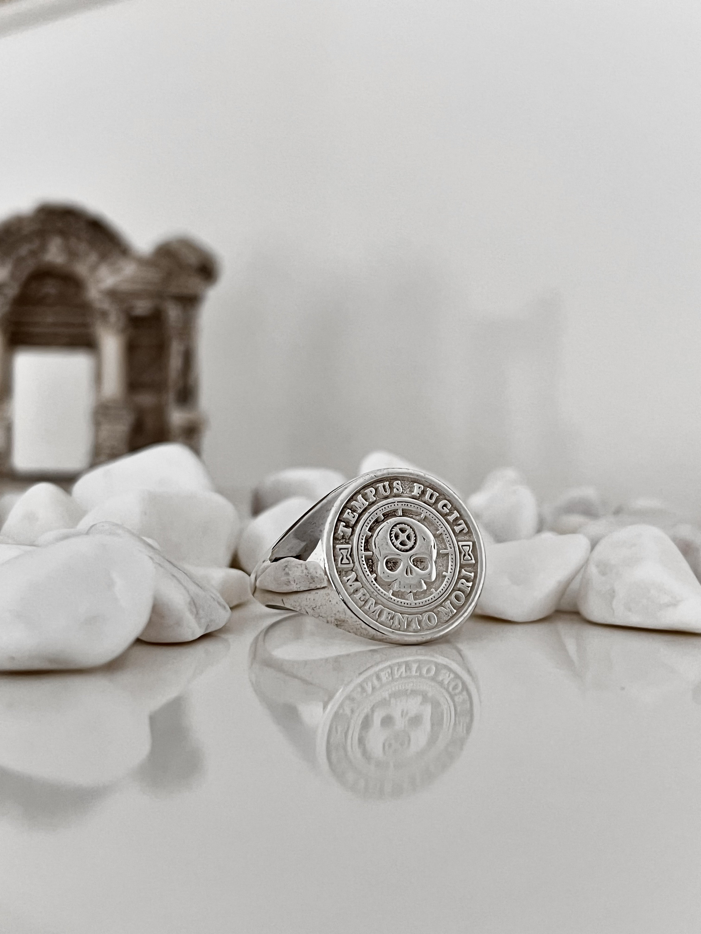 925K Silver Tempus Fugit Ring, Graduation Gift, Stoic Ring, Mens Gift ...