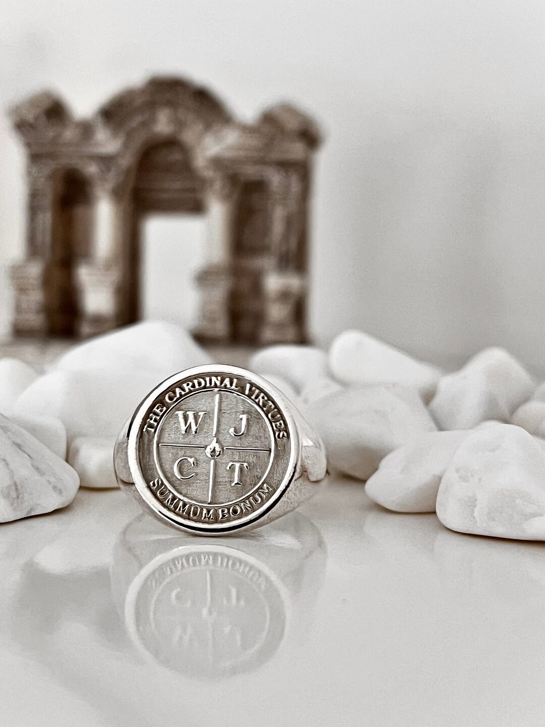 925K Silver the Cardinal Virtues Ring, Graduation Gift, Vintage Daily ...