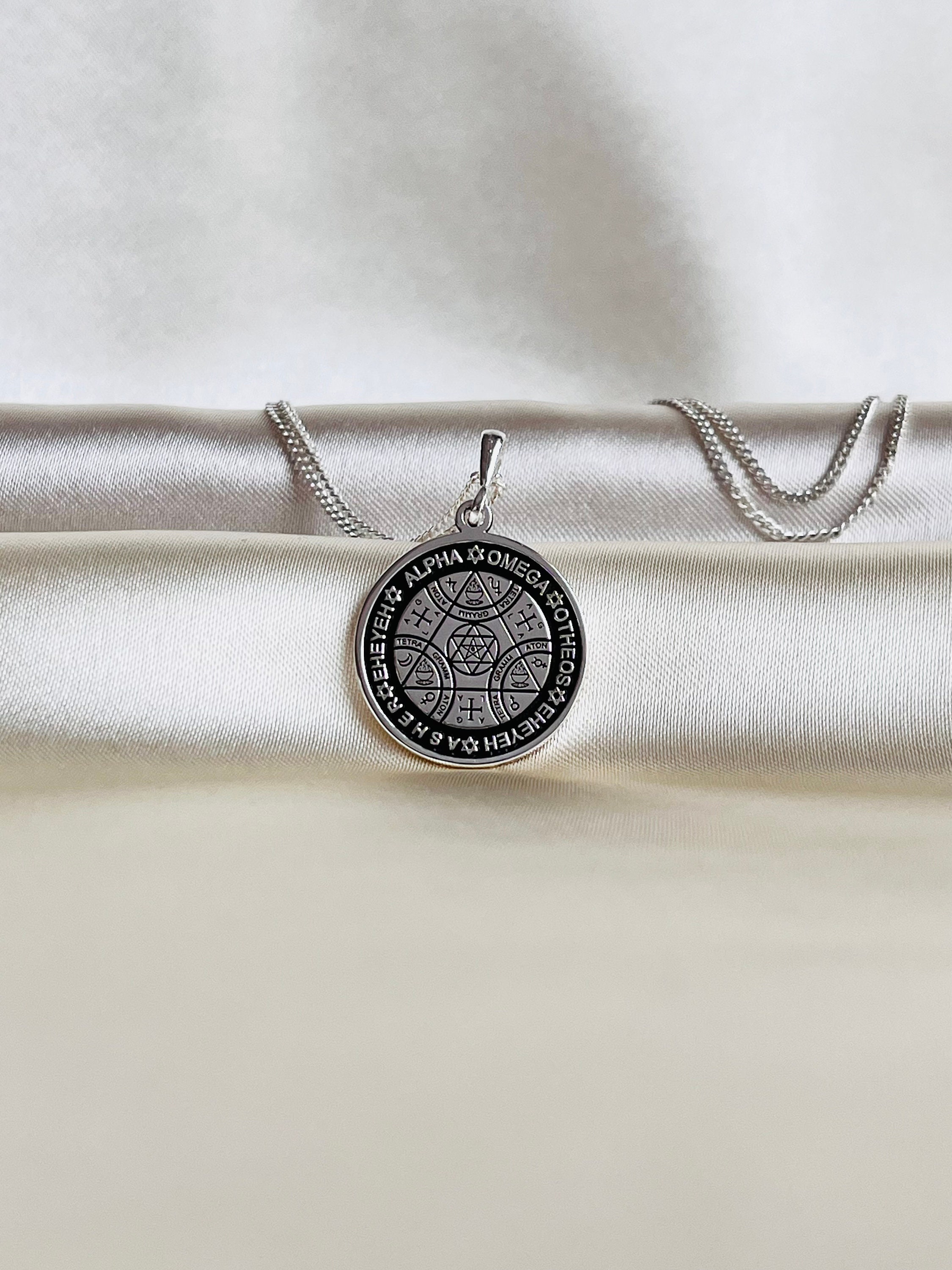 Enoch Angel Magic Amulet, Special Design, Silver Alpha-omega Necklace ...