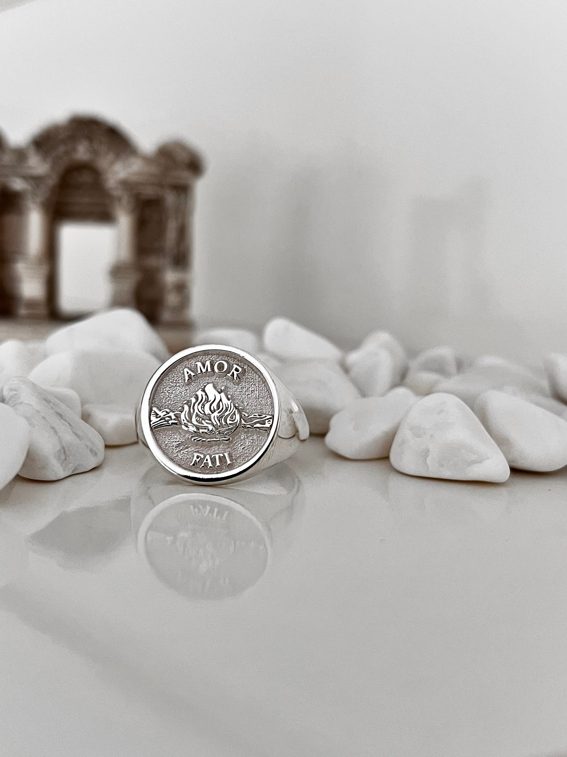 925K Amor Fati Ring, Meaningful Jewelry, Love of Fate Ring, Amor Fati ...