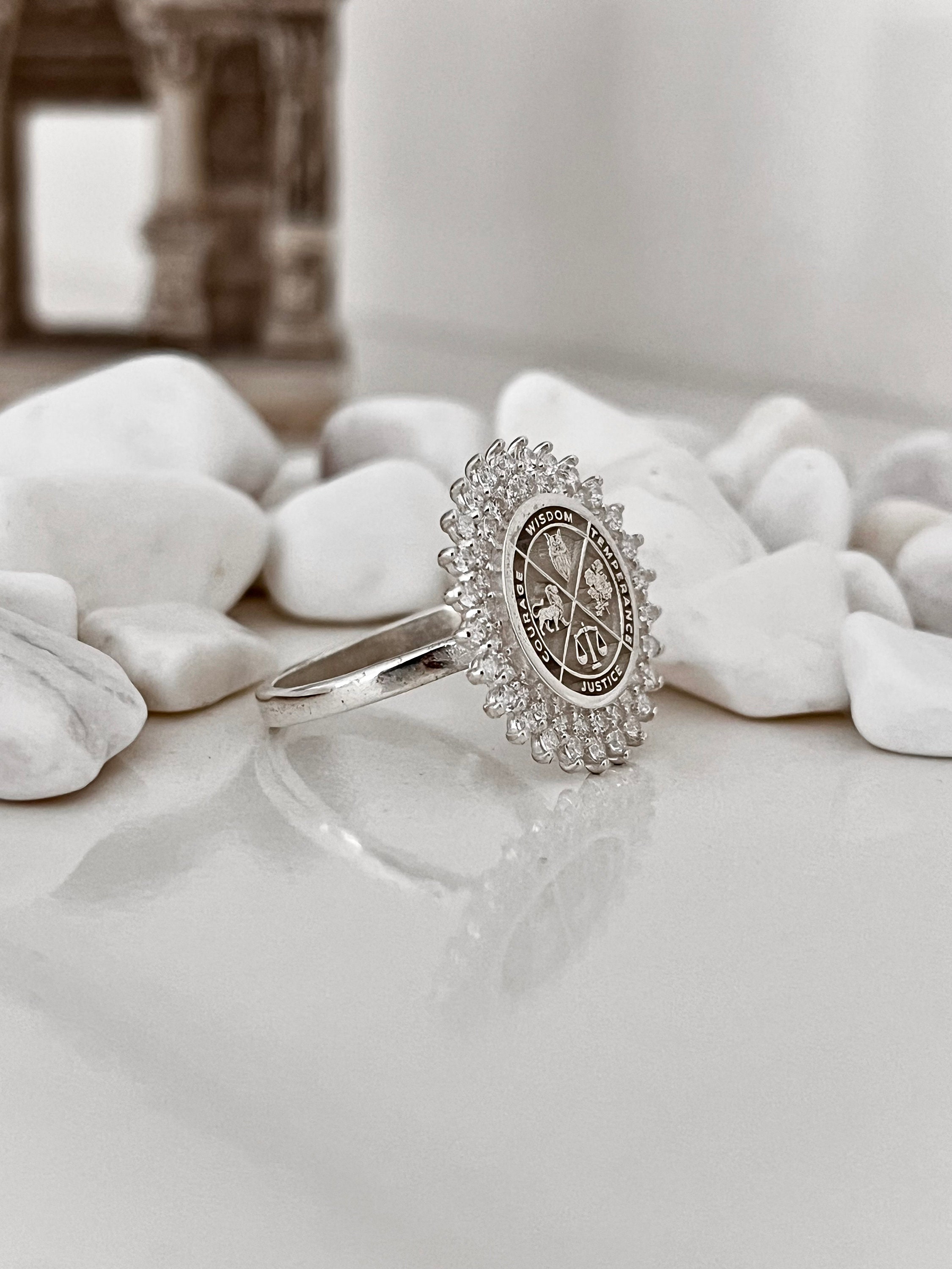 Stoic Ring ,justice Wisdom Ring ,cardinal Virtues Necklace,wisdom Necklace,stoic Gift,stoic Four ...