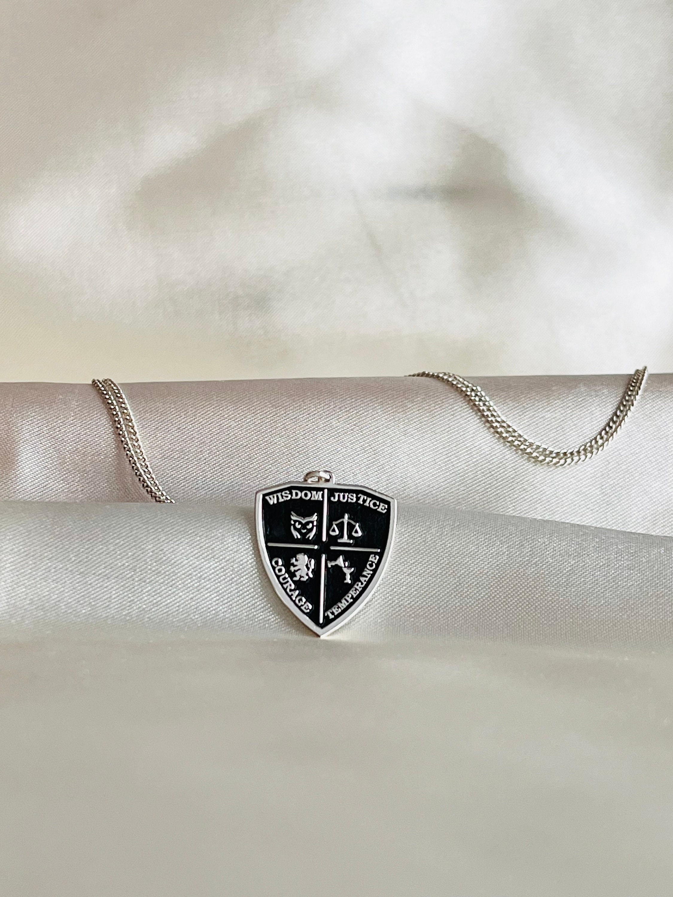 Stoic Necklace ,justice Wisdom Temperance Courage Necklace,wisdom ...