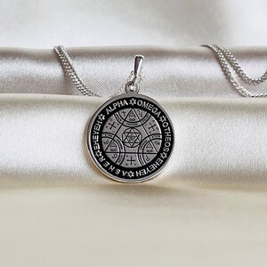 Enoch Angel Magic Amulet, Special Design, Silver Alpha-omega Necklace ...