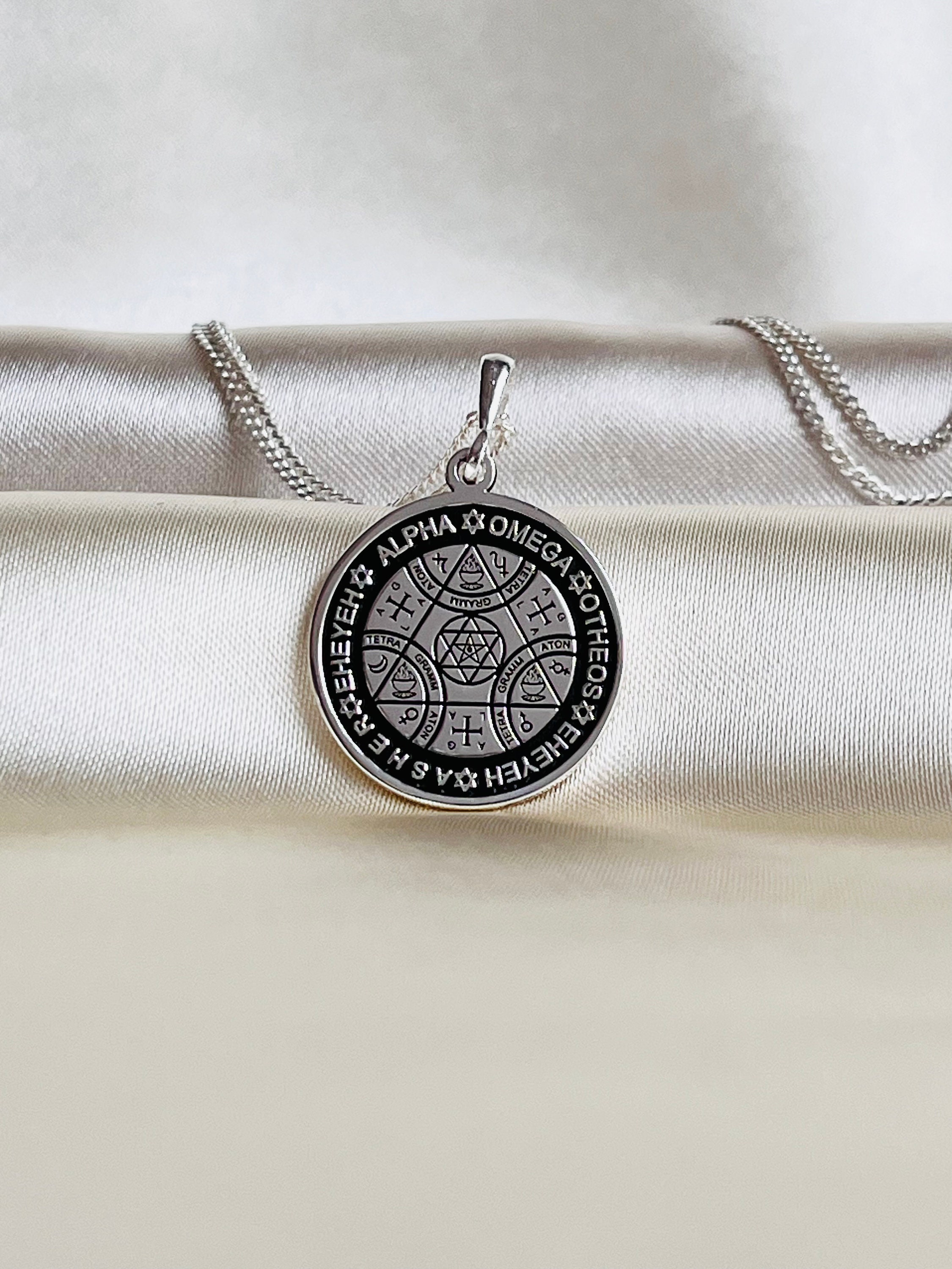 Enoch Angel Magic Amulet, Special Design, Silver Alpha-omega Necklace ...