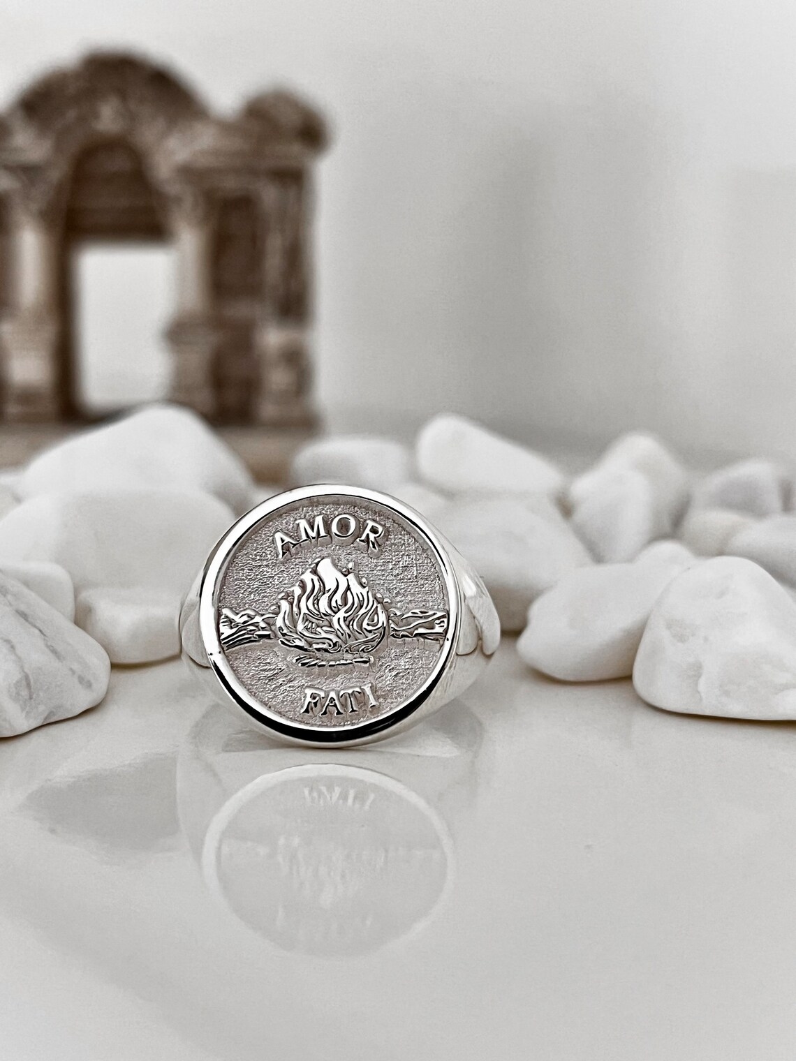 925K Amor Fati Ring, Meaningful Jewelry, Love of Fate Ring, Amor Fati ...