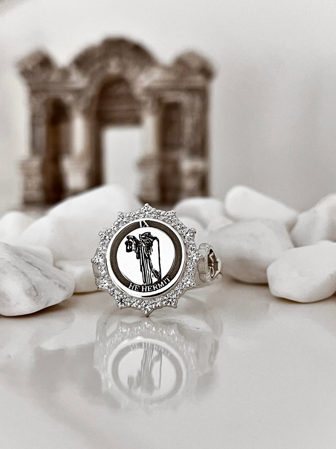 Tarot the Hermit Ring, Silver Tarot Cards, Tarot Jewelry, Gold Plated ...