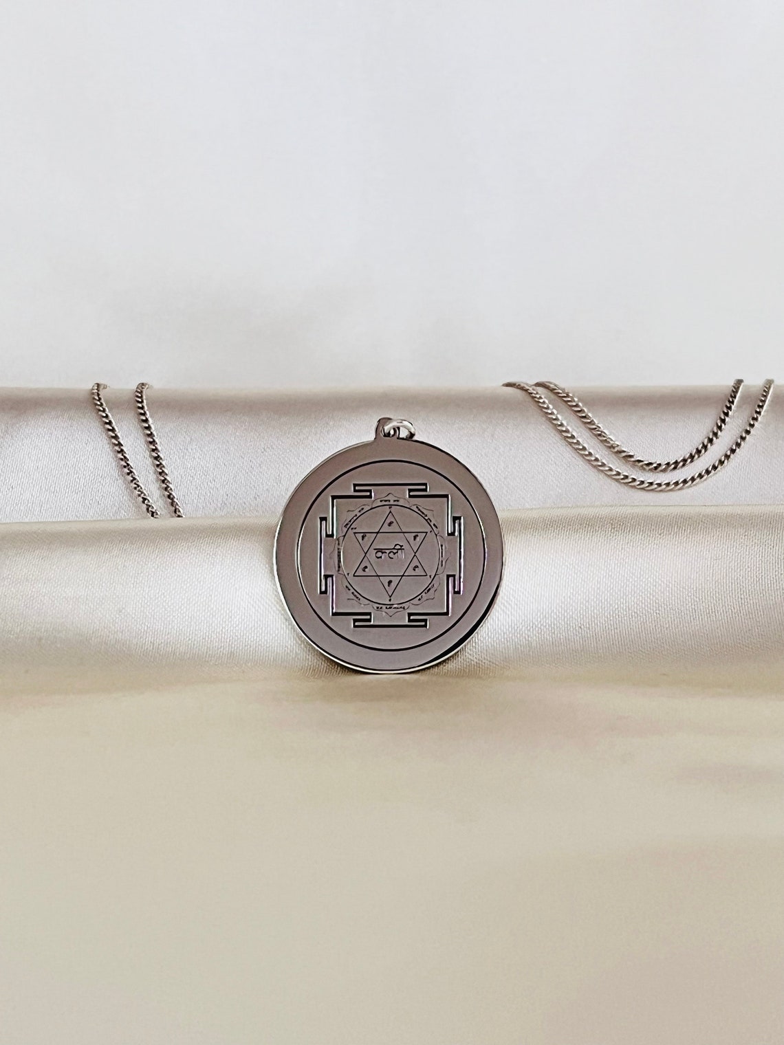 925K Love Yantra Necklace, Yantra Necklace, Silver Sri Yantra, Chakra ...