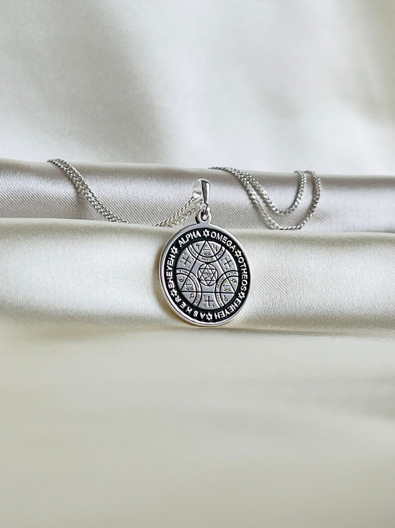 Enoch Angel Magic Amulet, Special Design, Silver Alpha-omega Necklace ...