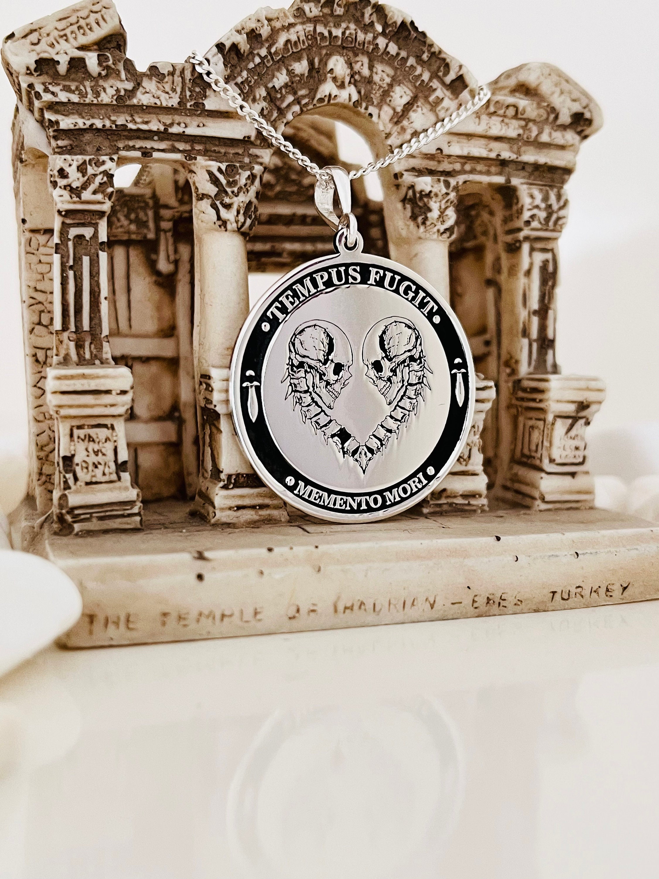 Memento Mori Solid Gold Necklace, Memento Mori Gold Plated Necklace ...