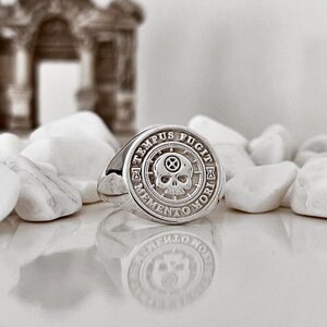 925K Silver Tempus Fugit Ring, Graduation Gift, Stoic Ring, Mens Gift, Memento Mori ...