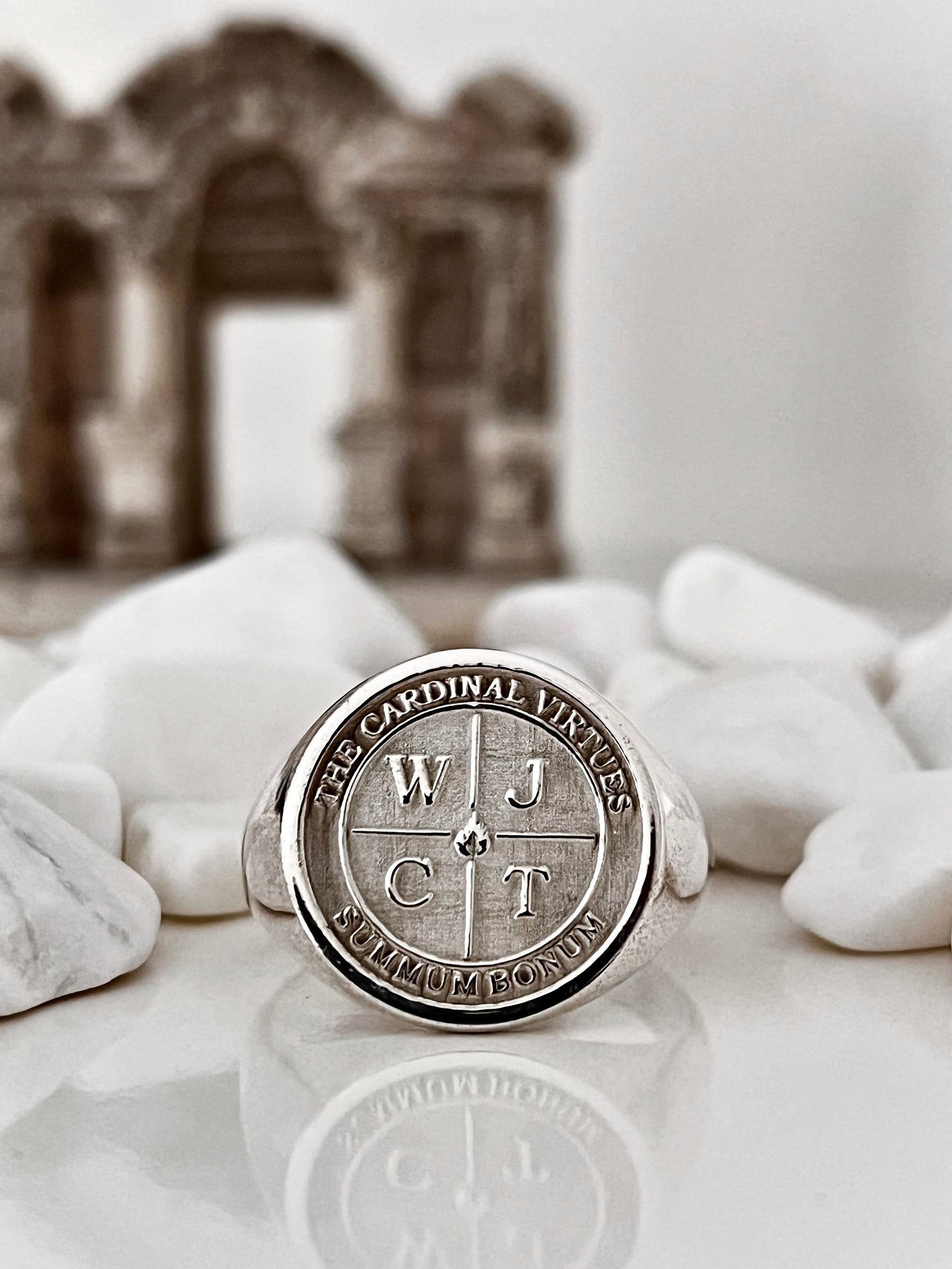 925K Silver the Cardinal Virtues Ring, Graduation Gift, Vintage Daily ...