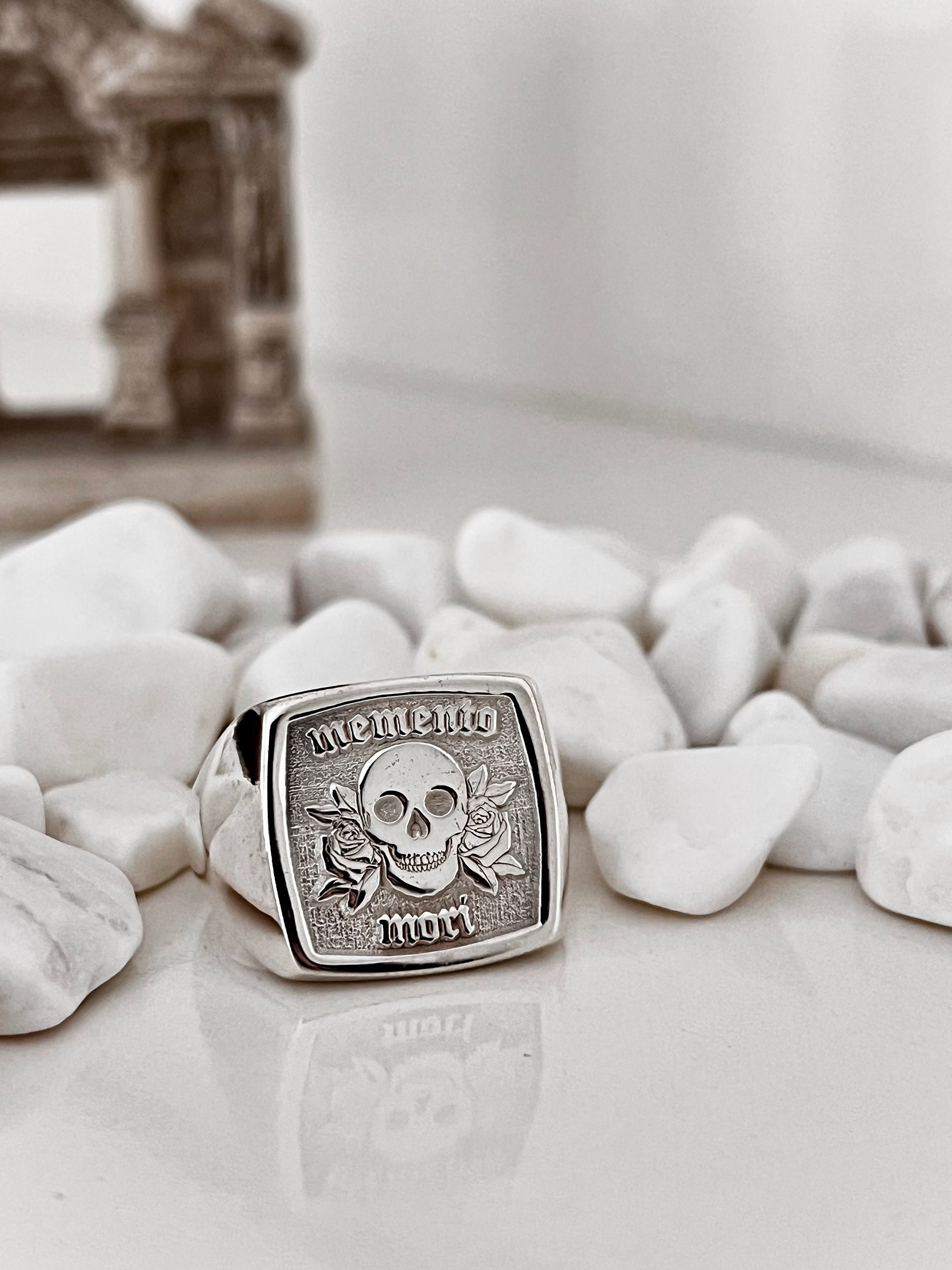 925K Silver Memento Mori Ring, Graduation Gift, Vintage Ring, Daily ...
