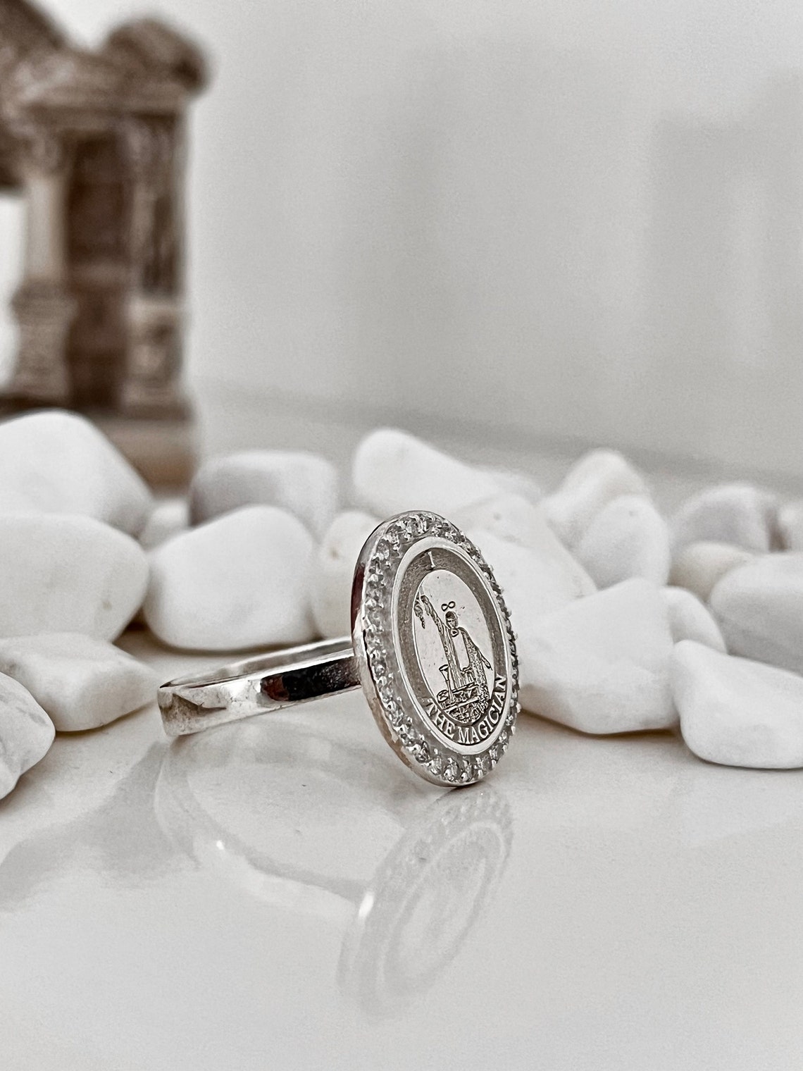 Silver Tarot the Magician Ring, Tarot Jewelry, Spiritual Jewelry, Tarot ...