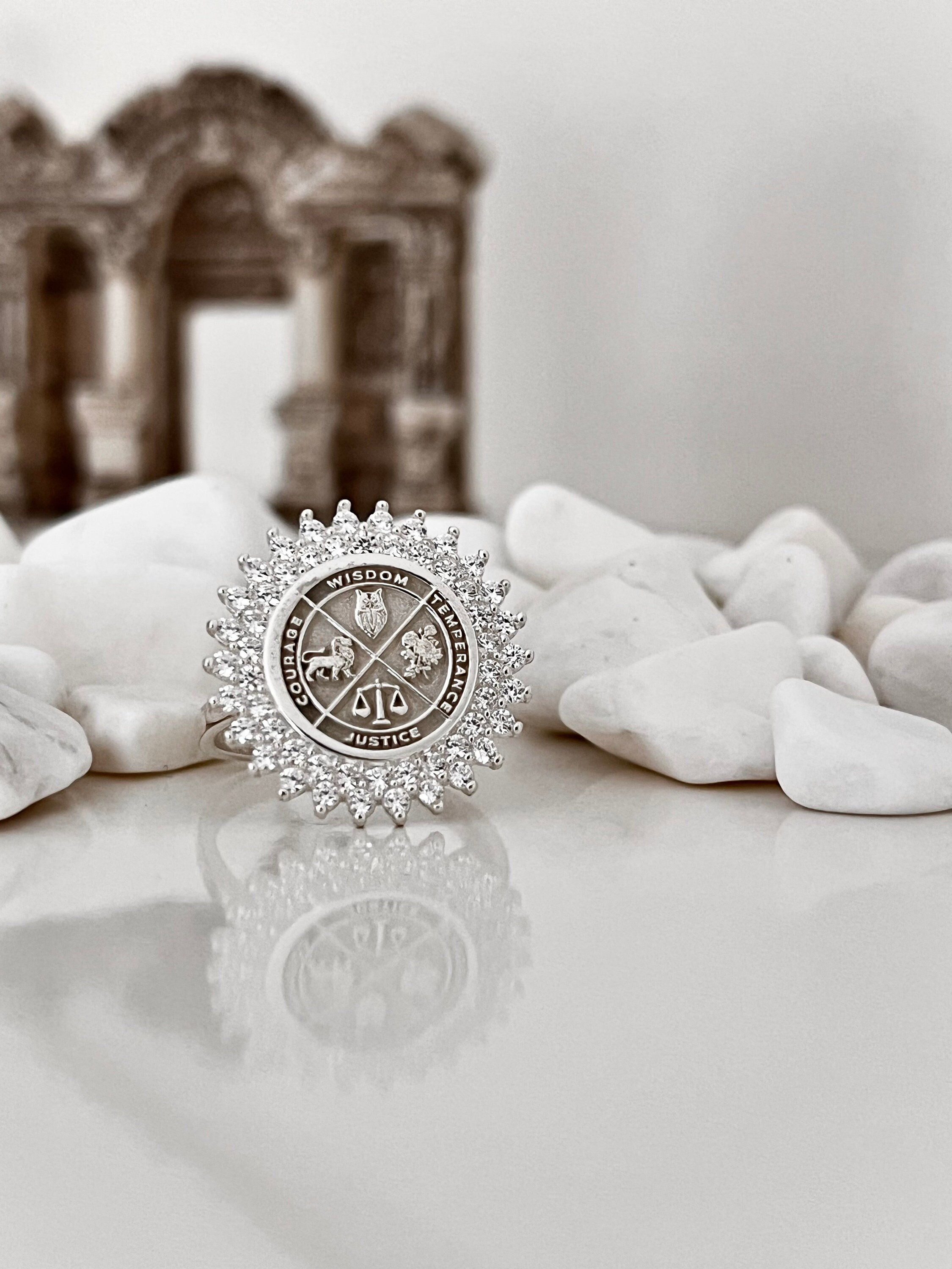 The Cardinal Virtues Ring, Justice Ring, Wisdom Ring, Stoic Ring, Four ...
