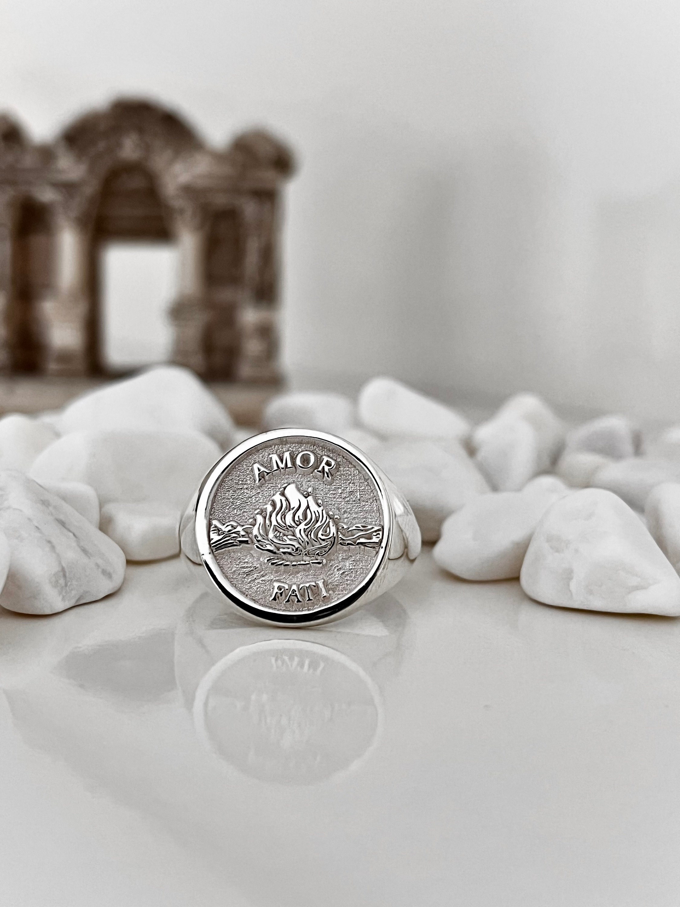 925K Amor Fati Ring, Meaningful Jewelry, Love of Fate Ring, Amor Fati ...