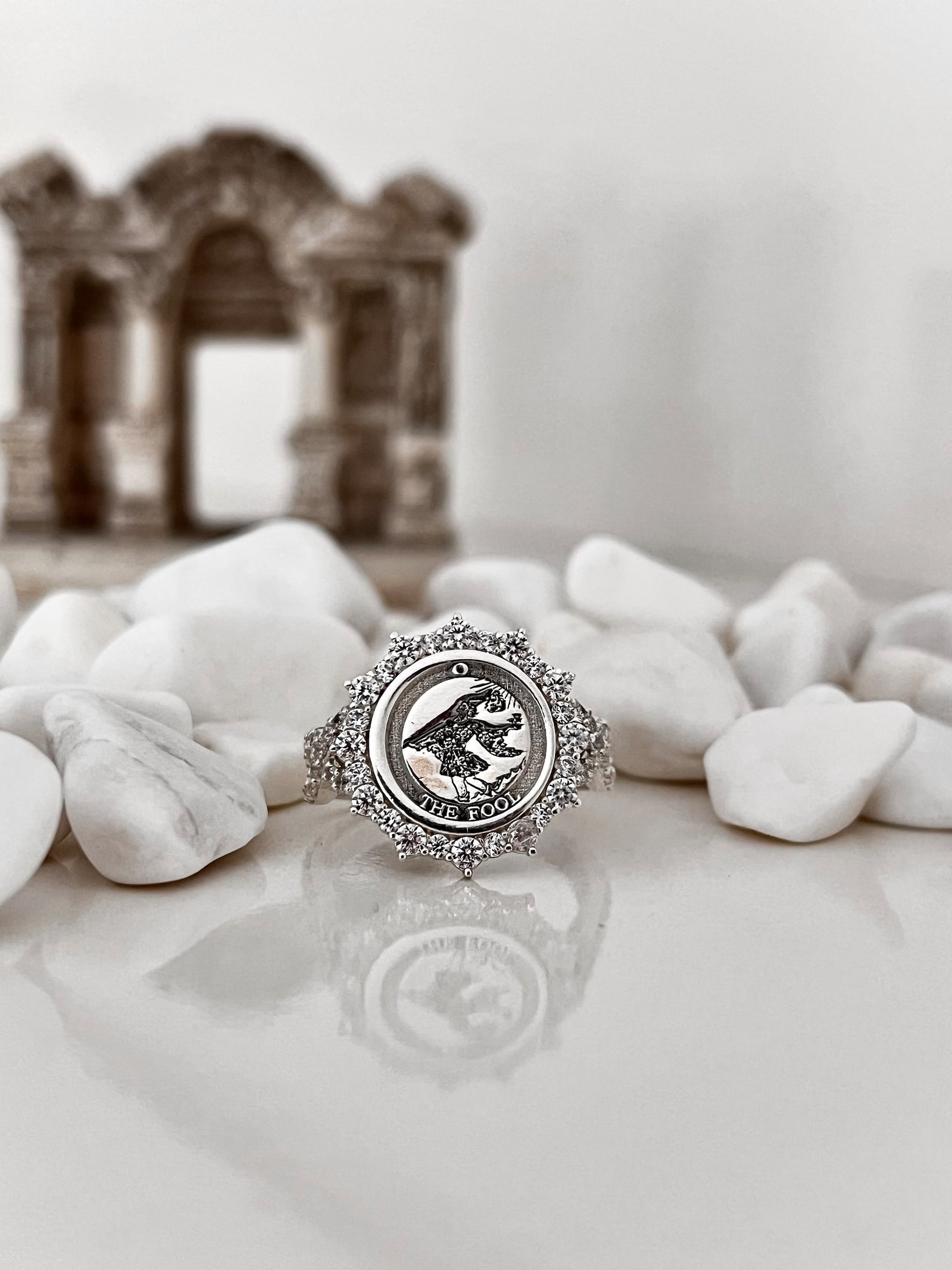 The Fool Tarot Ring, Personalized Tarot Card Jewelry, Zodiac Ring, Gold ...