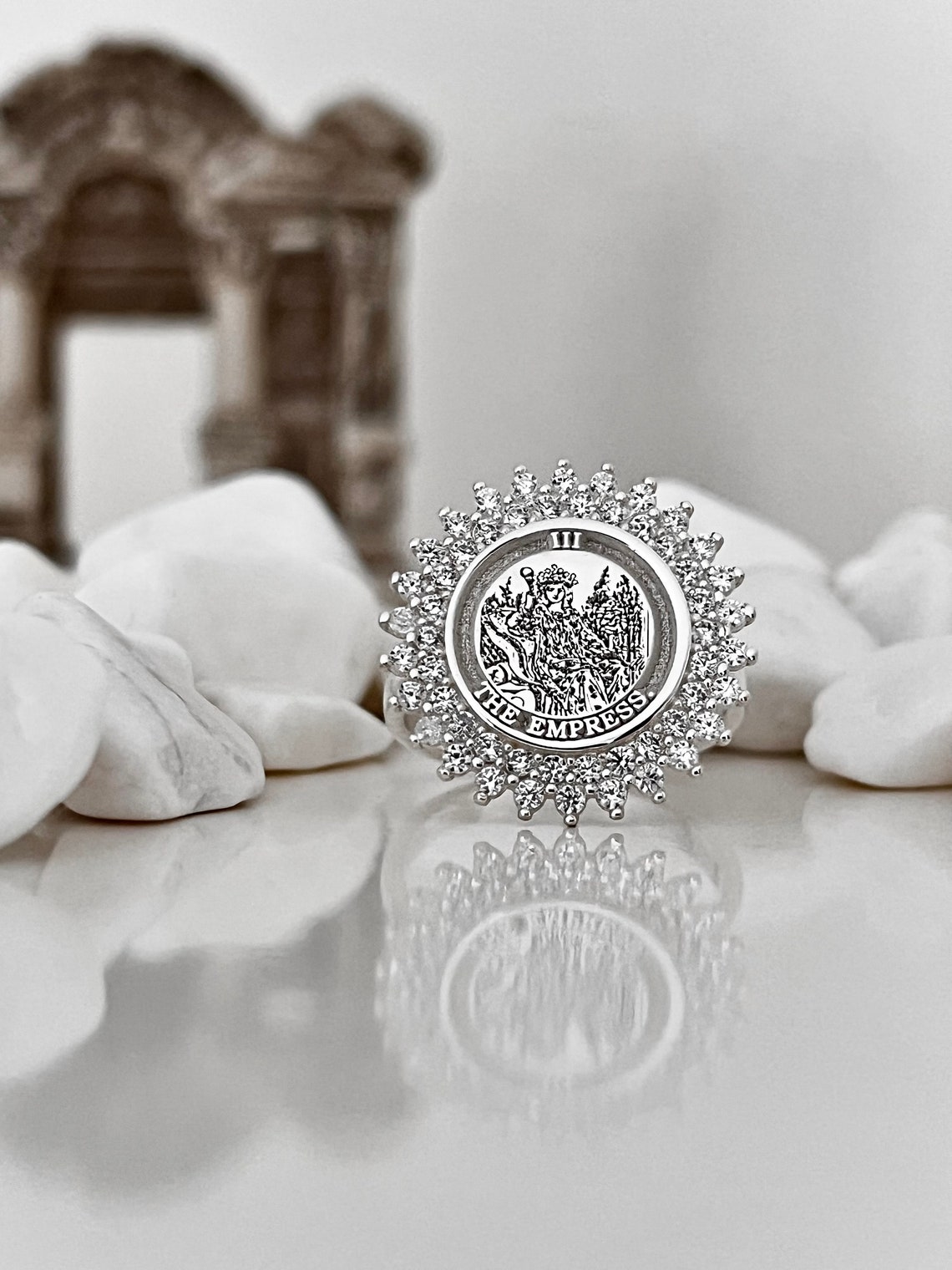 Silver Tarot the Empress Ring, Tarot Jewelry, Birthday Gift, Tarot Card Ring, Astrology Zodiac ...