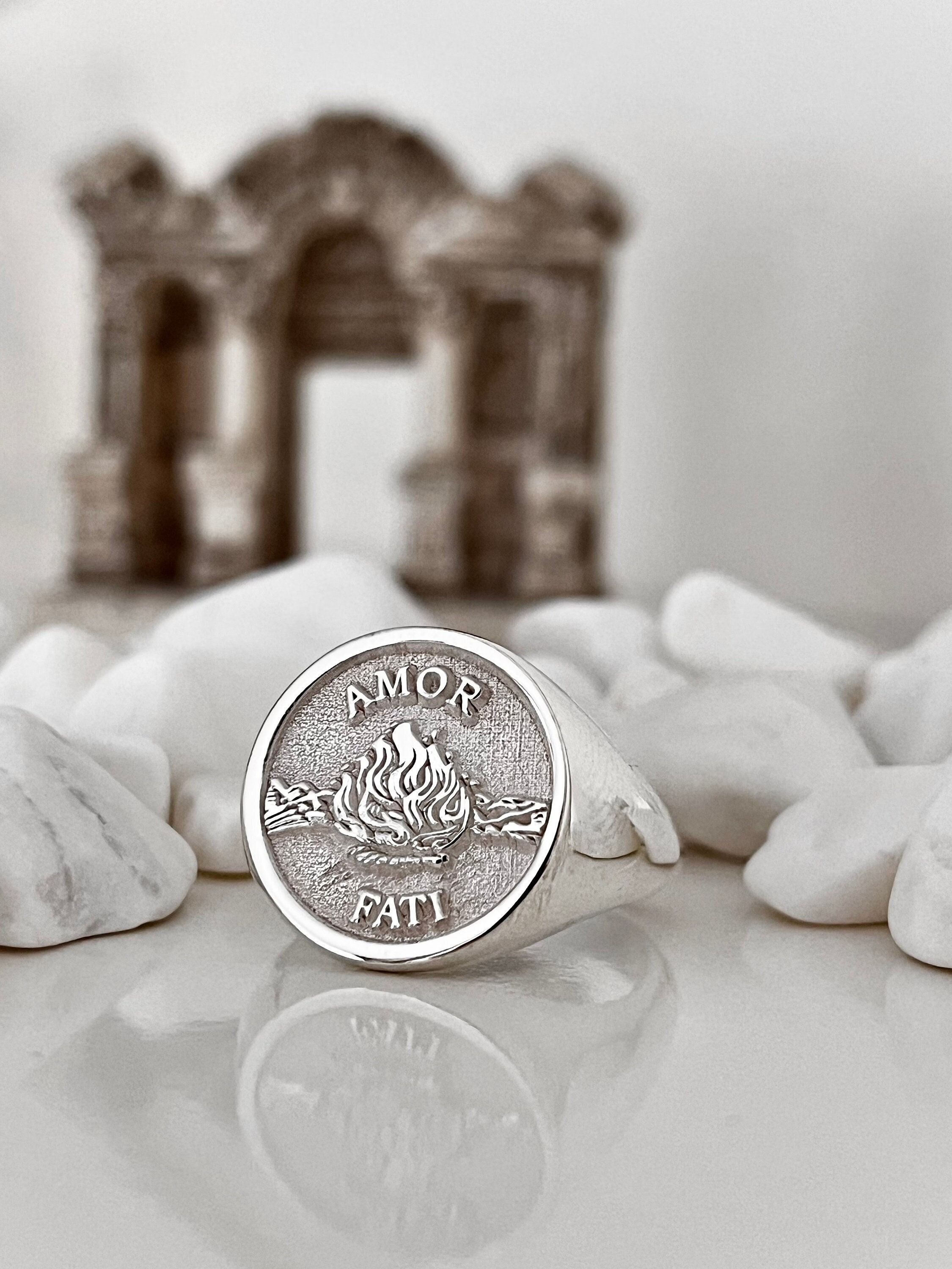 925K Amor Fati Ring, Meaningful Jewelry, Love of Fate Ring, Amor Fati ...