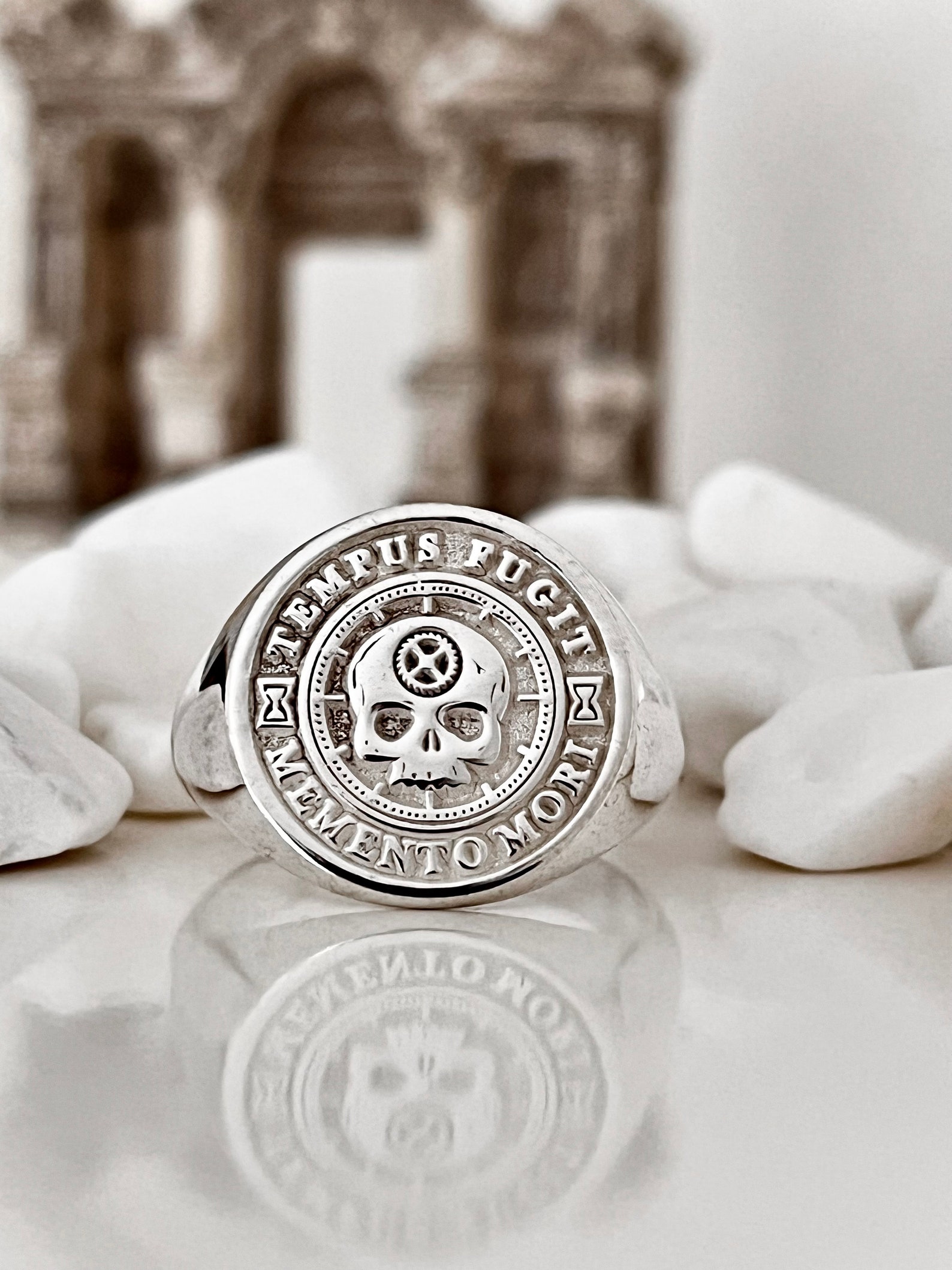 925K Silver Tempus Fugit Ring, Graduation Gift, Vintage Rings, Stoic ...