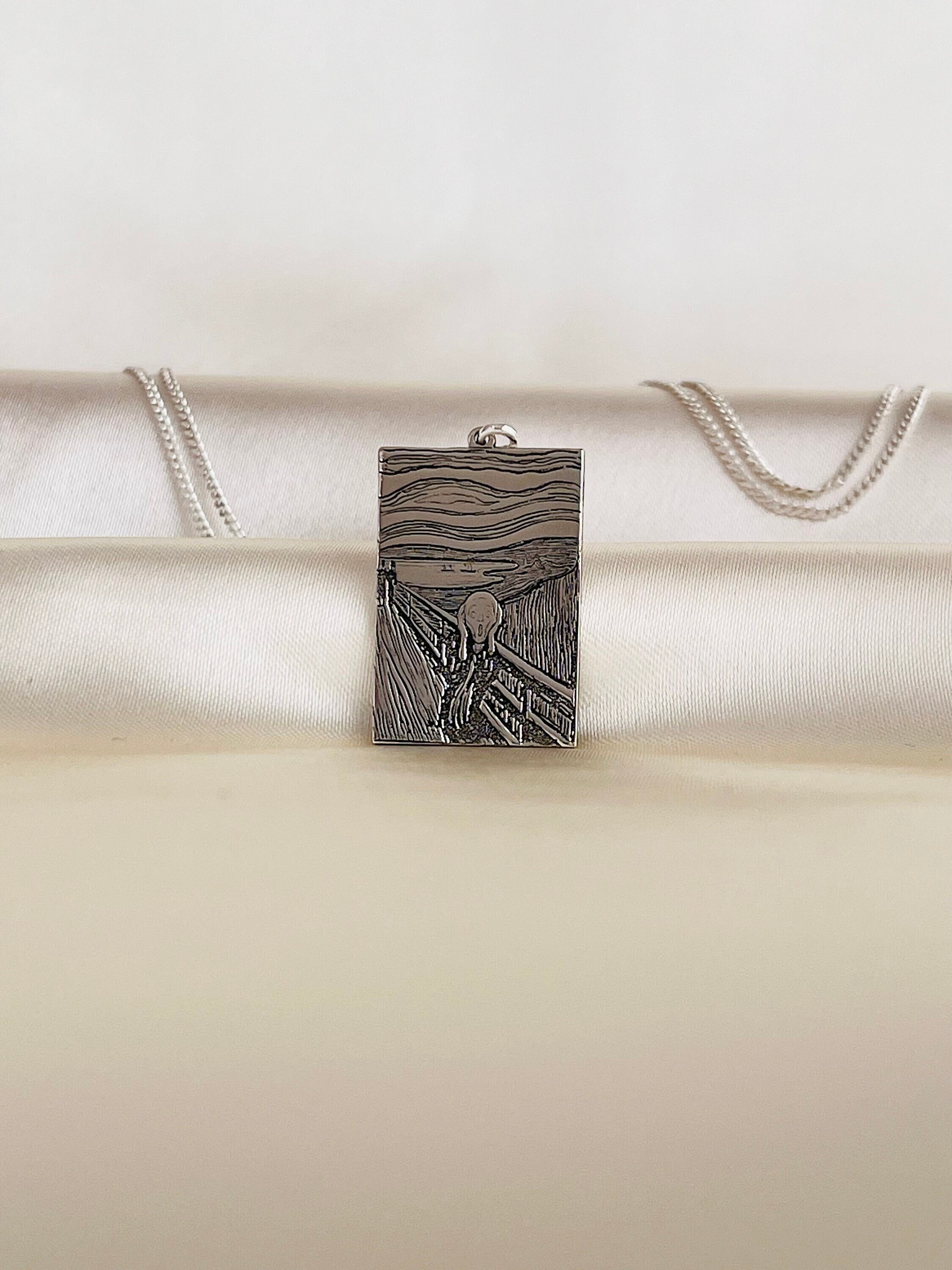 925K the Scream Necklace, Personalized Pendant, Vintage Necklace, the ...