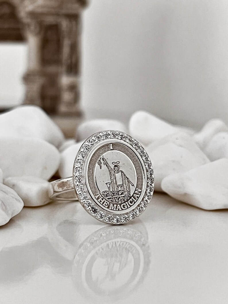 Silver Tarot the Magician Ring, Tarot Jewelry, Spiritual Jewelry, Tarot ...