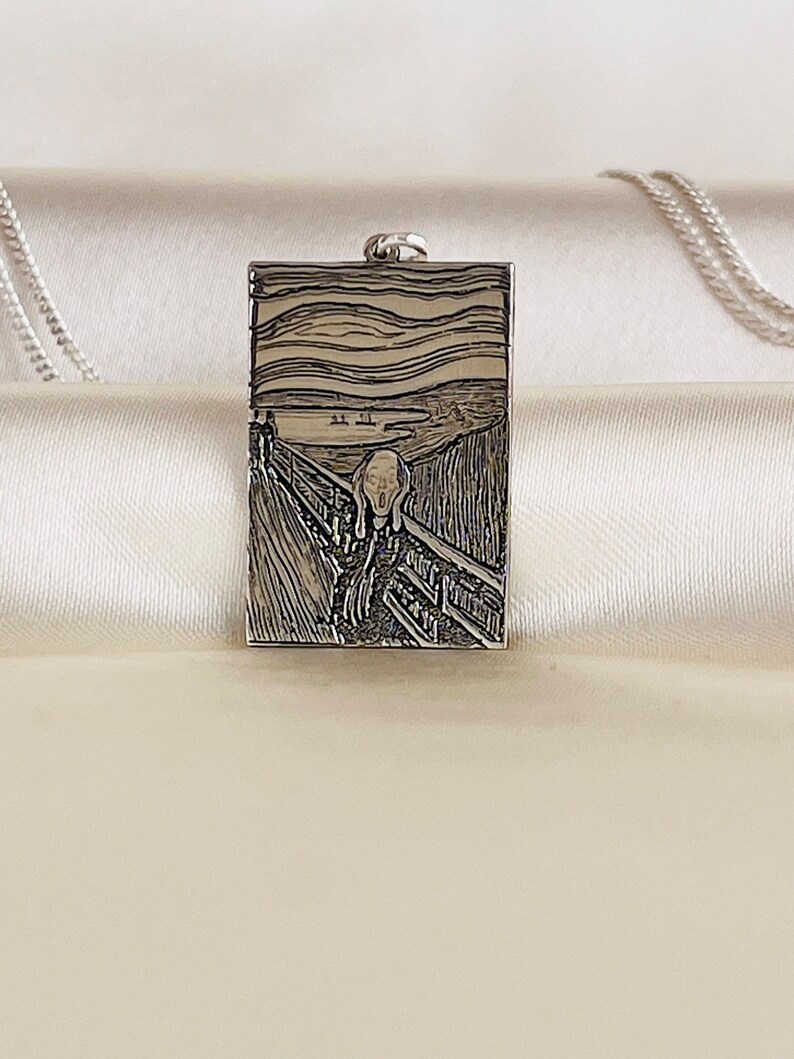 925K the Scream Necklace, Personalized Pendant, Vintage Necklace, the ...