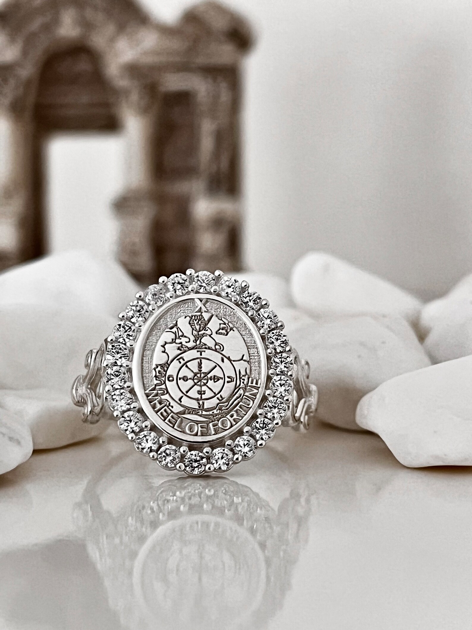 Silver Tarot Wheel of Fortune Ring, Tarot Jewelry, Friendship Gift ...