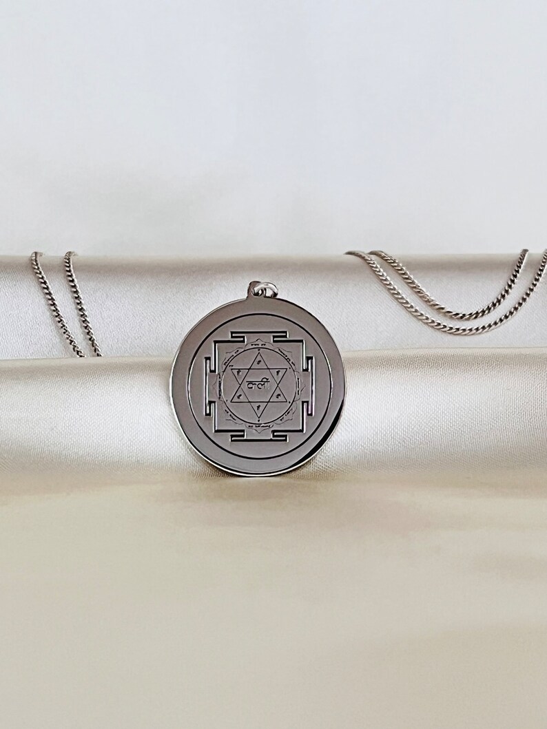 925K Love Yantra Necklace, Yantra Necklace, Silver Sri Yantra, Chakra ...