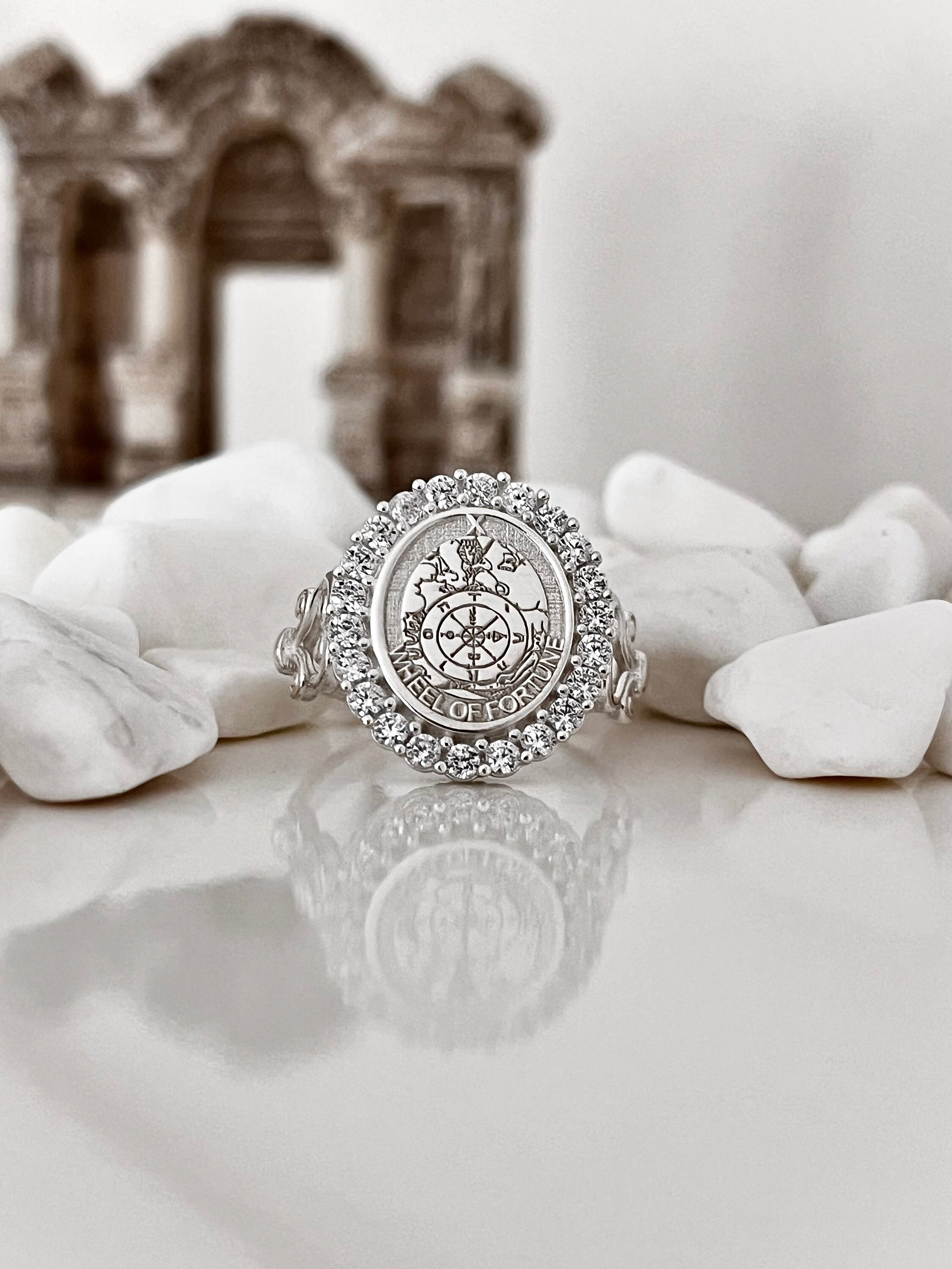 Silver Tarot Wheel of Fortune Ring, Tarot Jewelry, Friendship Gift ...