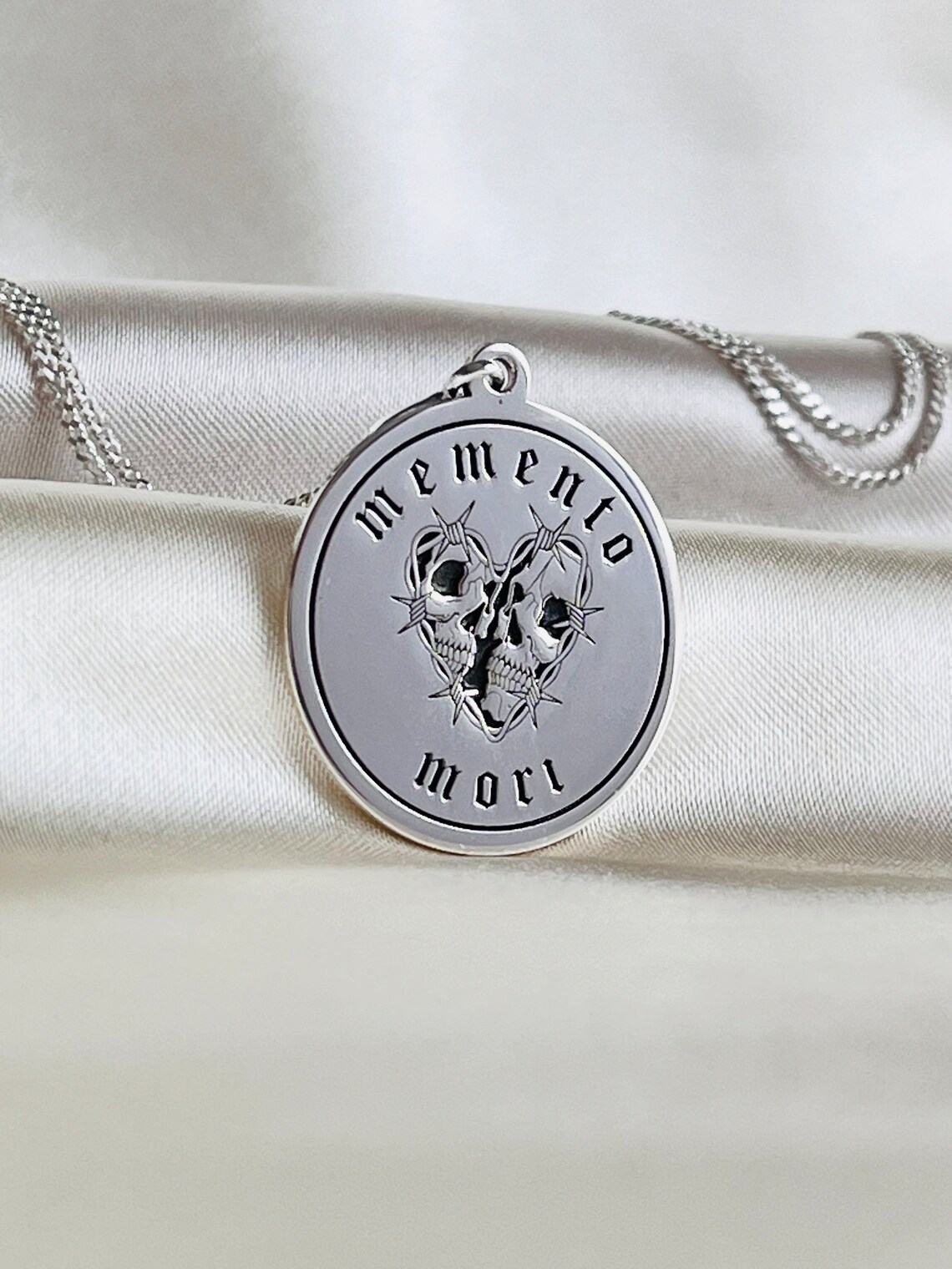 925K Memento Mori Necklace, Silver Amor Fati Necklace, Men Jewelry ...
