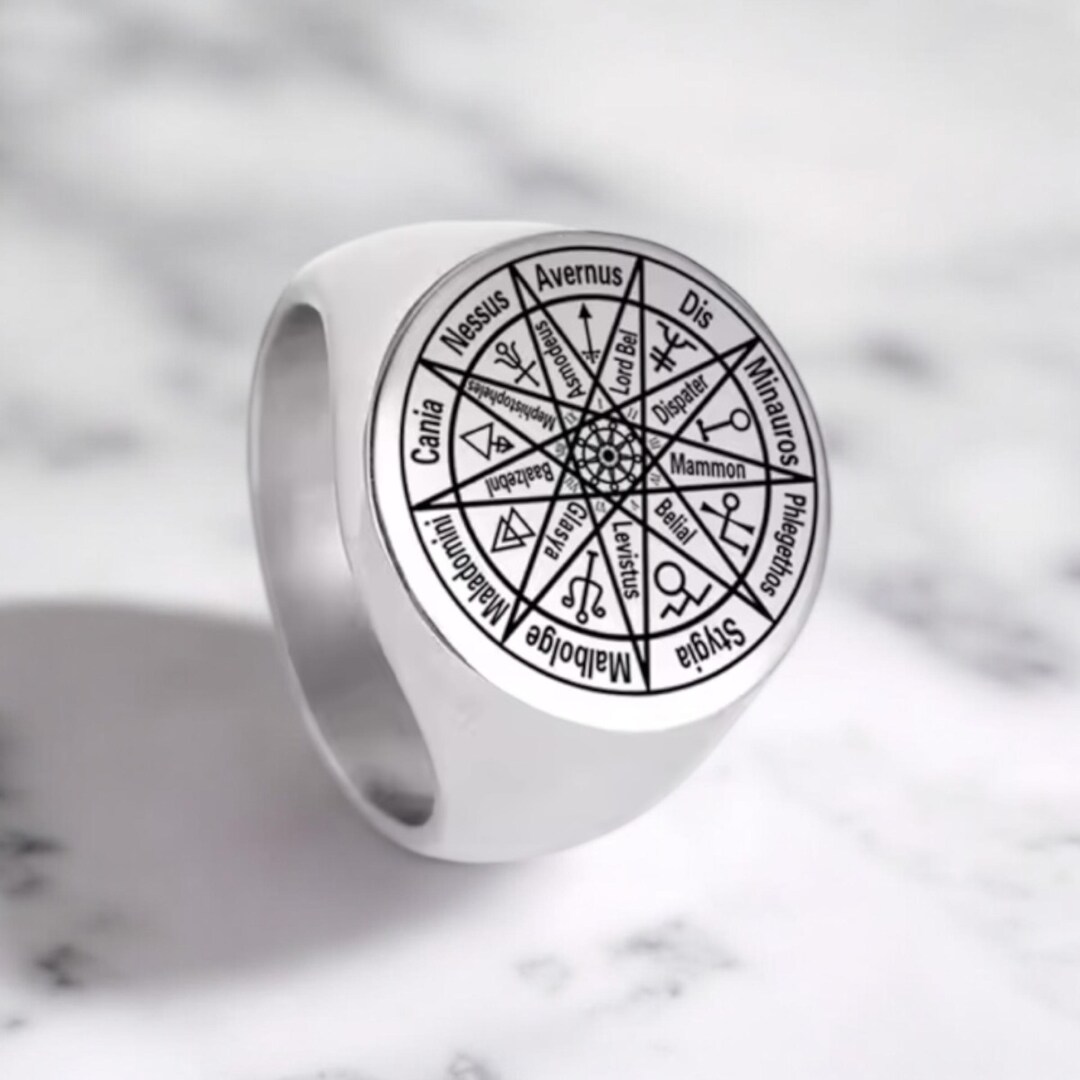 Seal Ring, 9 Layers of Hell Ring,solomon Rings,sterling Silver Rings ...