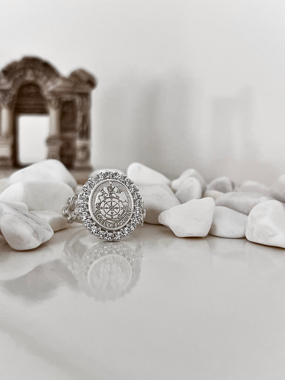 Silver Tarot Wheel of Fortune Ring, Tarot Jewelry, Friendship Gift ...