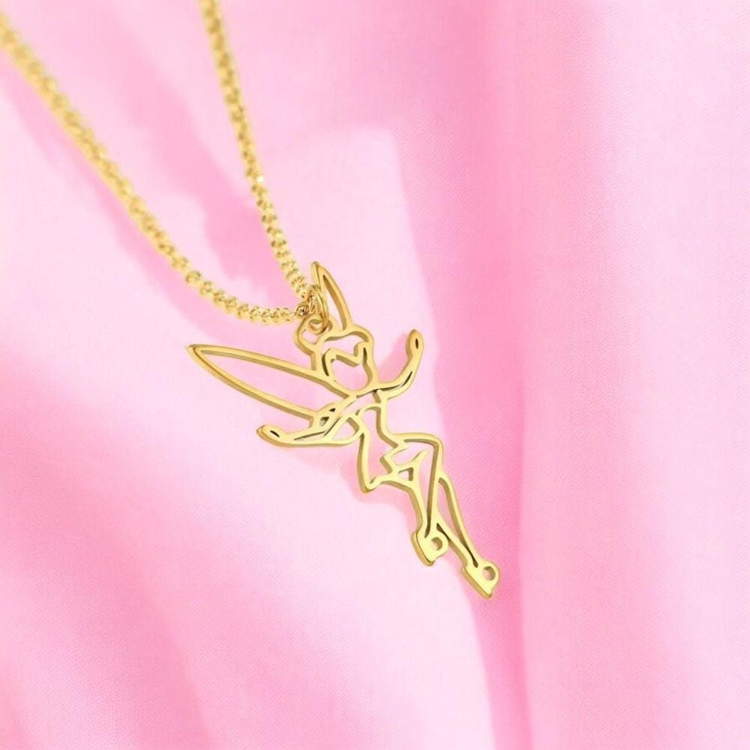 Fairytale Necklace,vintage Necklace,tinkerbell, Gold Necklace, Silver ...