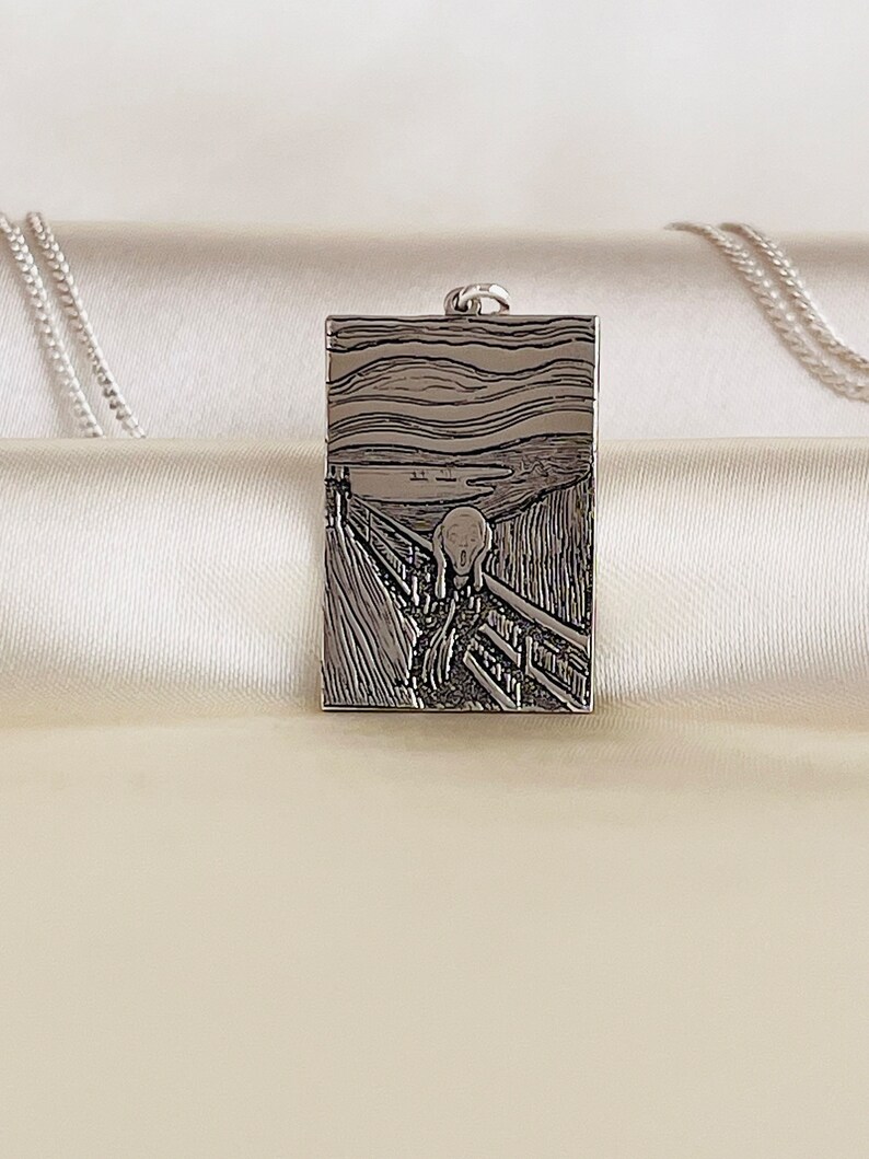 925K the Scream Necklace, Personalized Pendant, Vintage Necklace, the ...